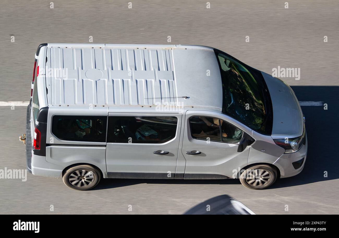 OSTRAVA, CZECH REPUBLIC - JUNE 12, 2024: Silver Renault Trafic panel ...