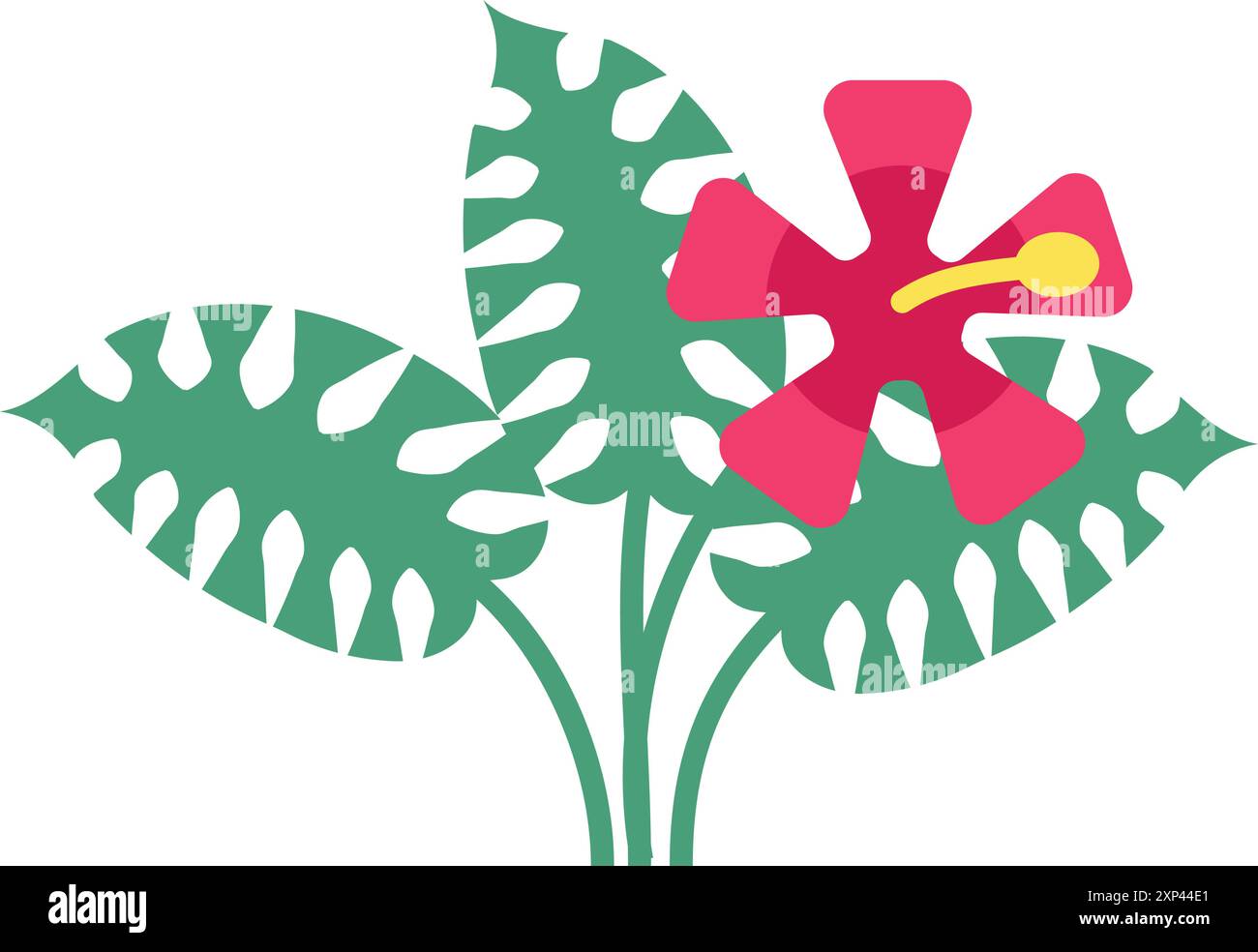 Tropical flower growing. Jungle flora color icon Stock Vector Image ...