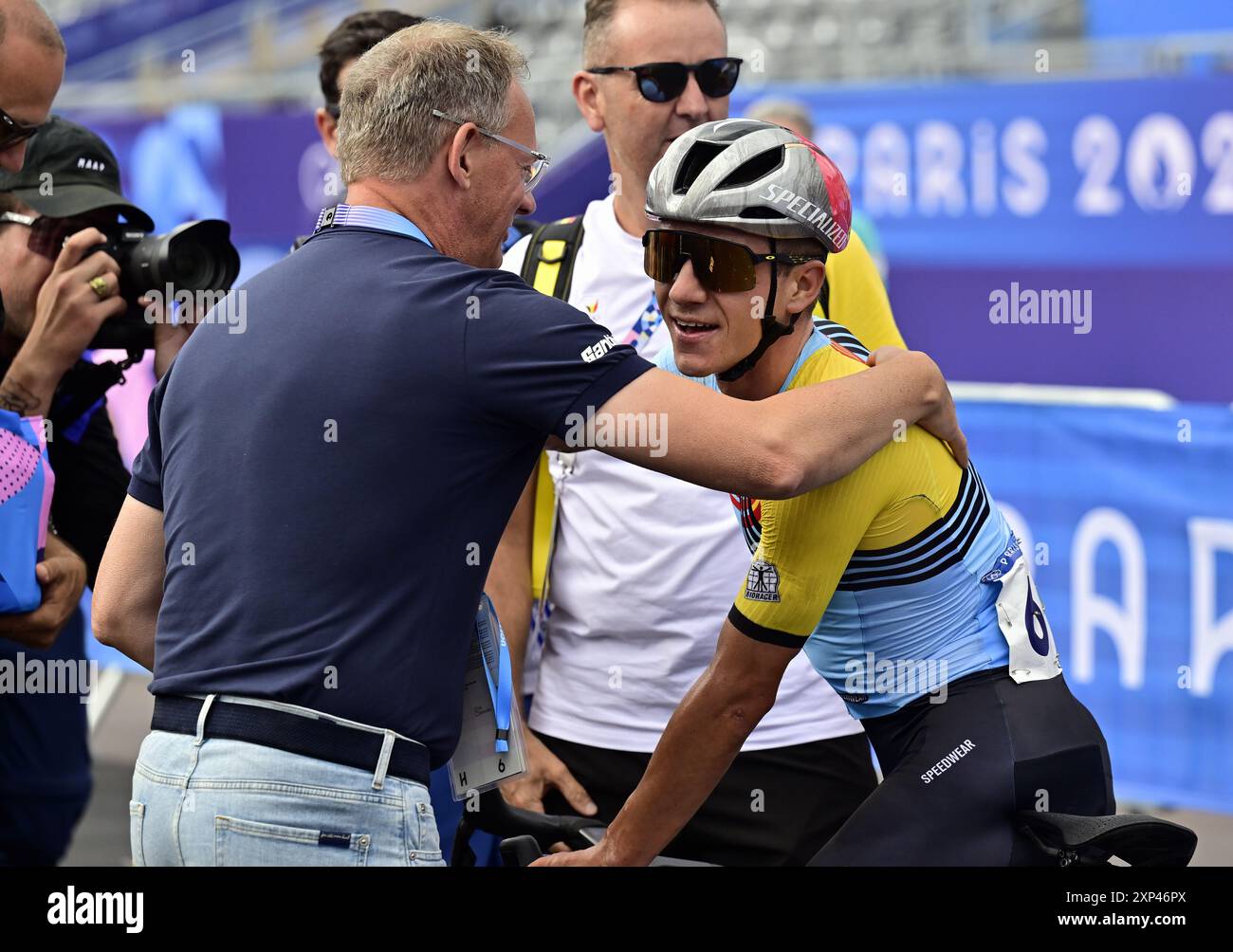 Paris, France. 03rd Aug, 2024. Peter Van Den Abeele and Belgian Remco ...