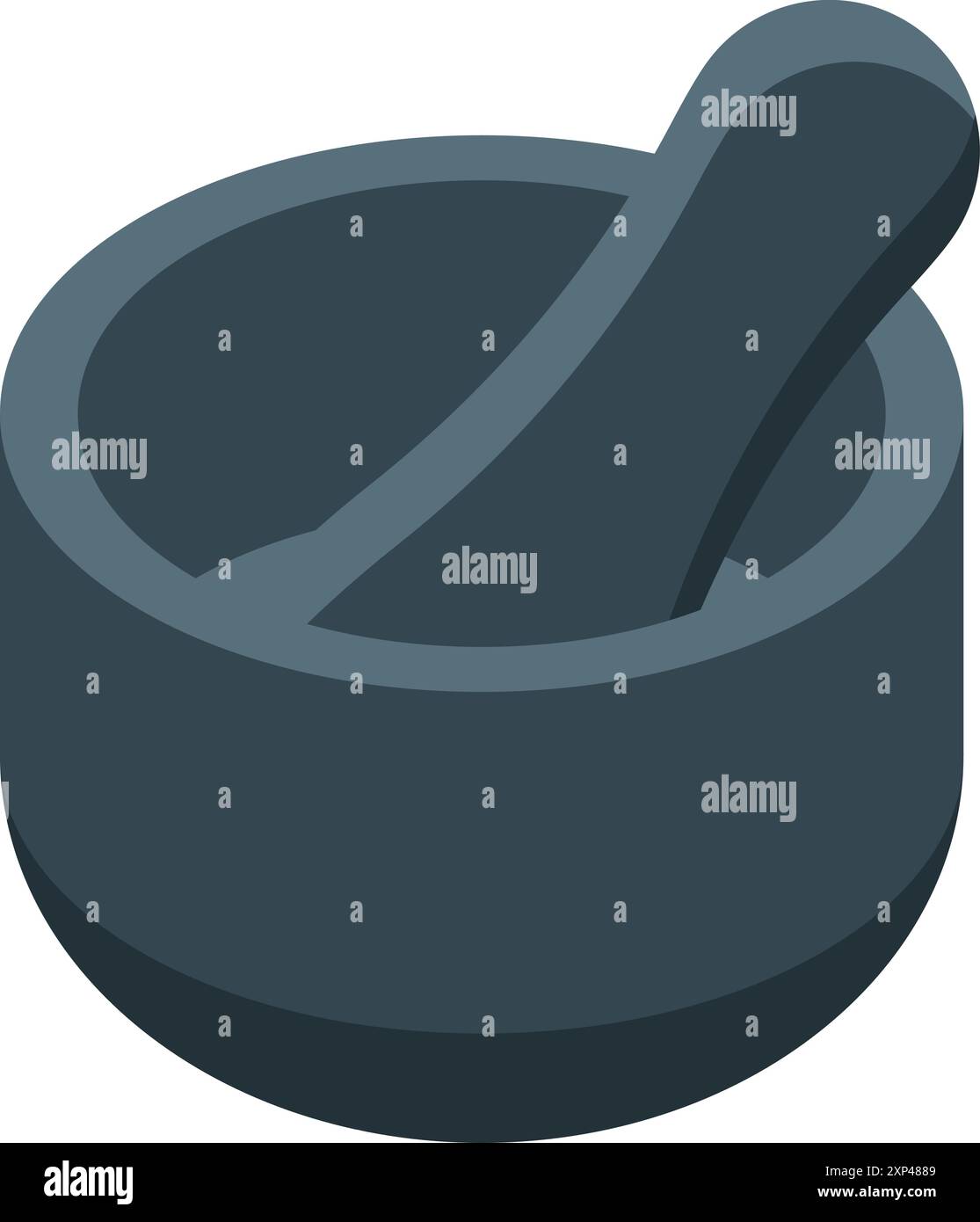 Mortar and pestle lying on a white background, used for grinding ...