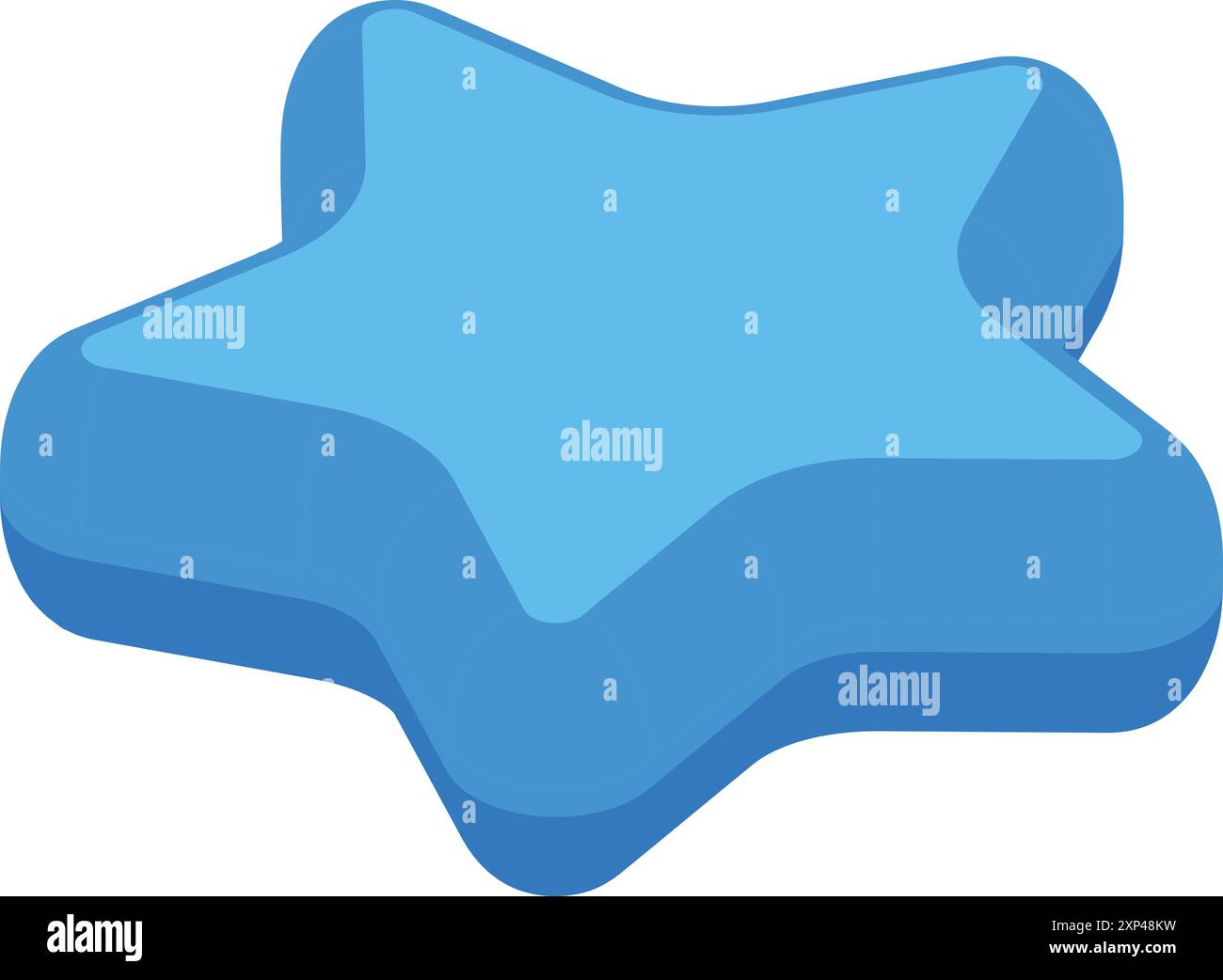 Blue star shape floating with soft edges in isometric view Stock Vector ...