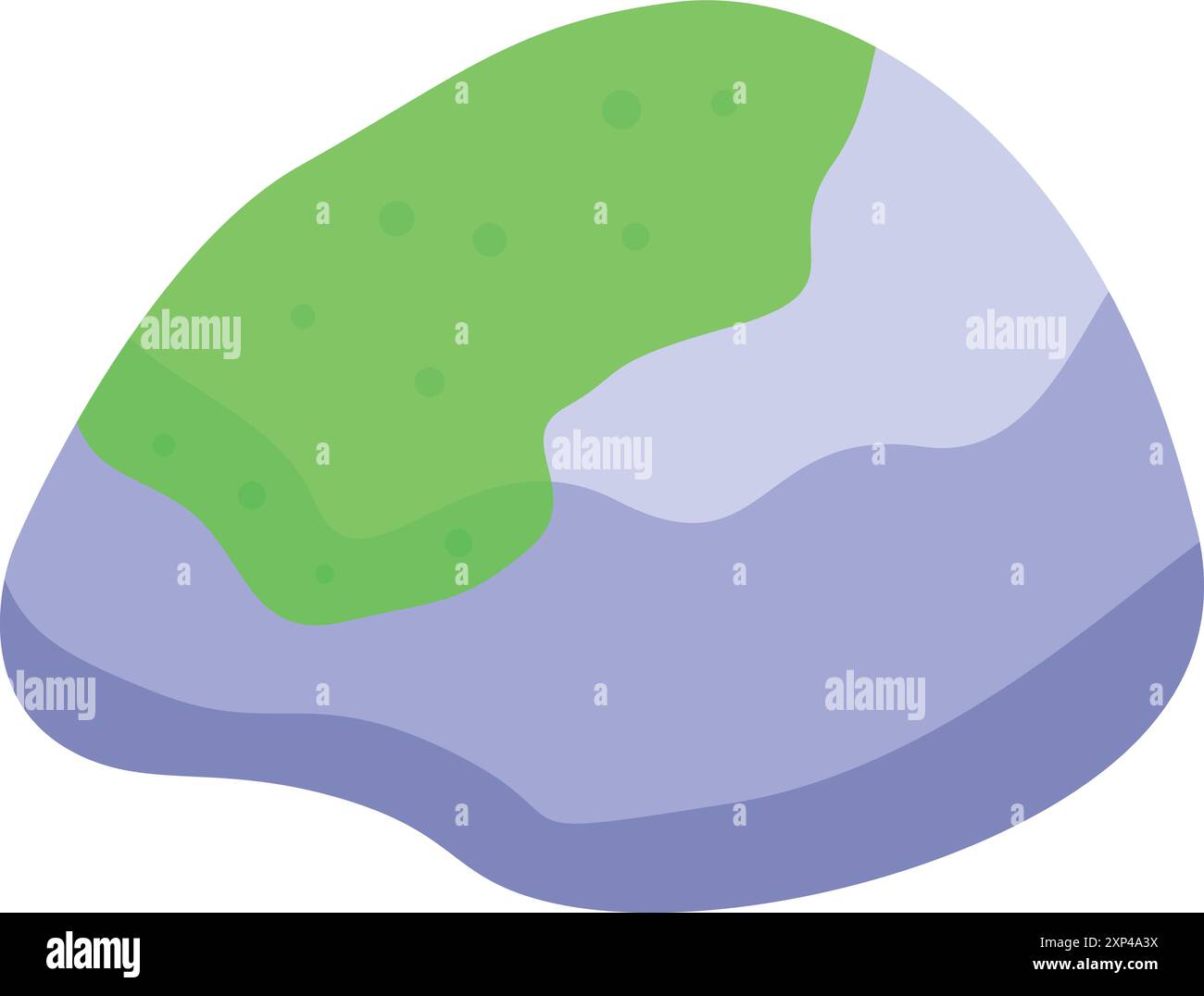 Illustration of moss growing on a rock in a minimalist style Stock ...