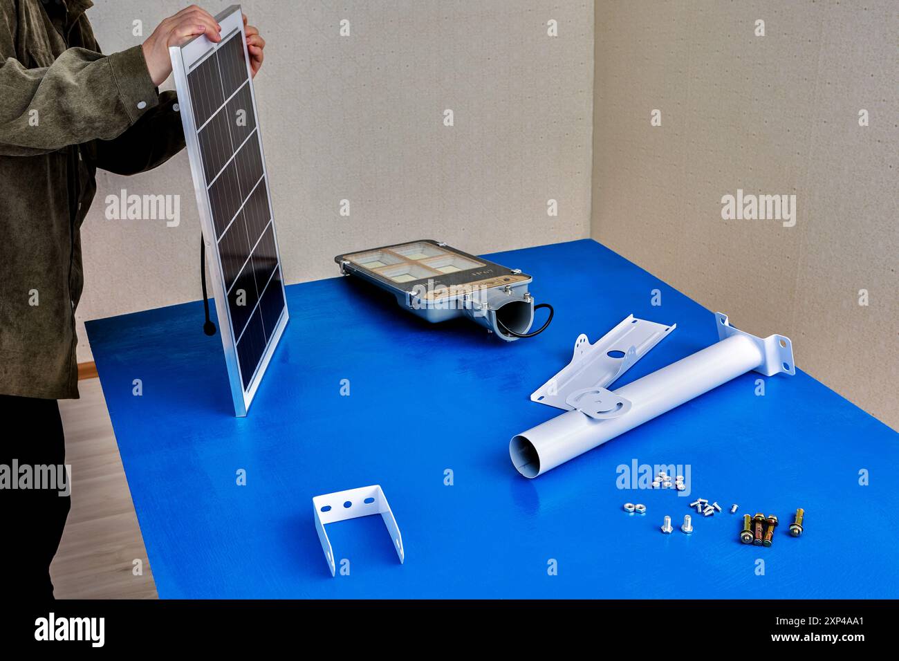 Pole mount mounting bracket prepared for fixation solar panel and led ...