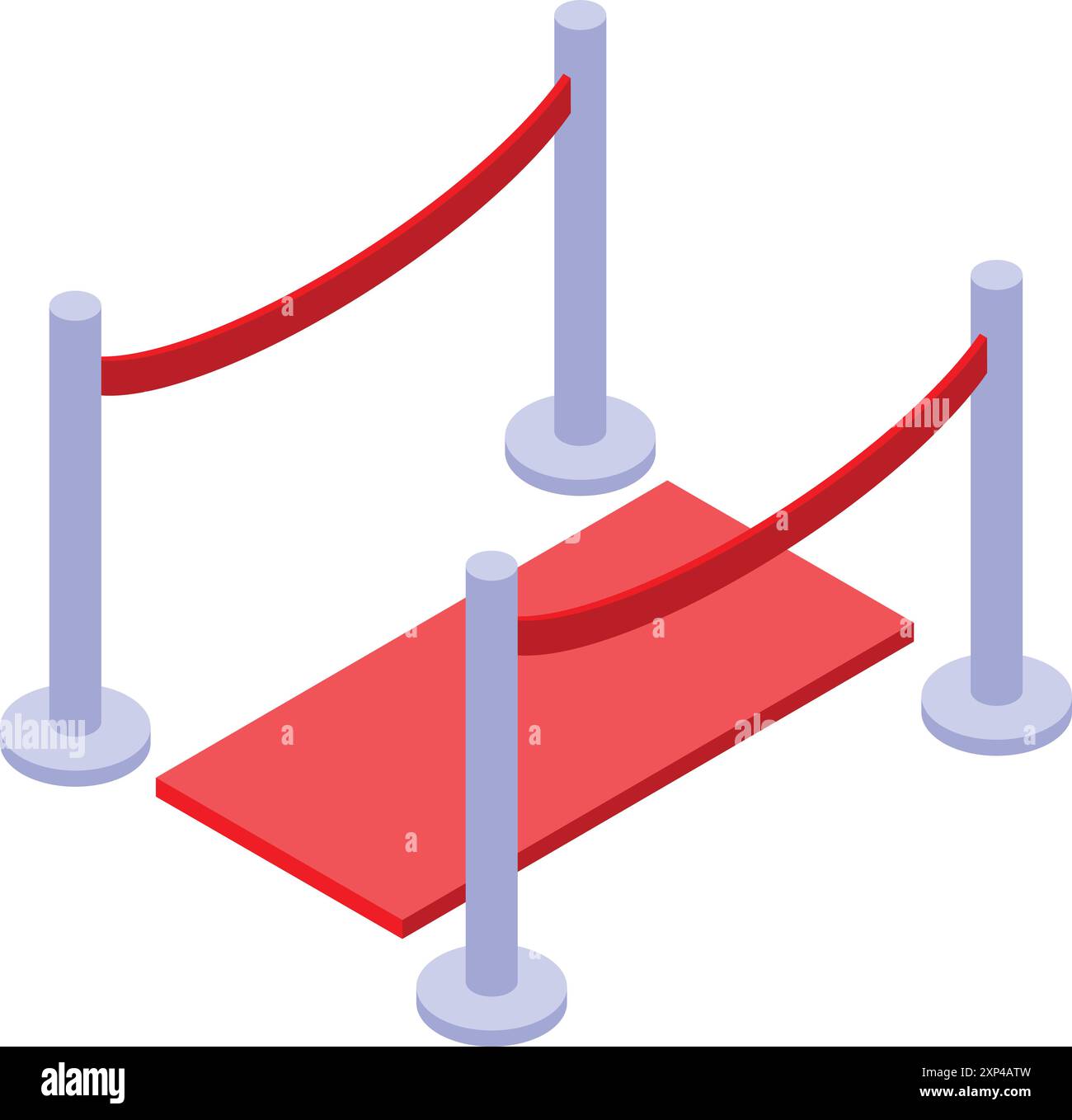 Red carpet and rope barrier separating important people waiting for ...