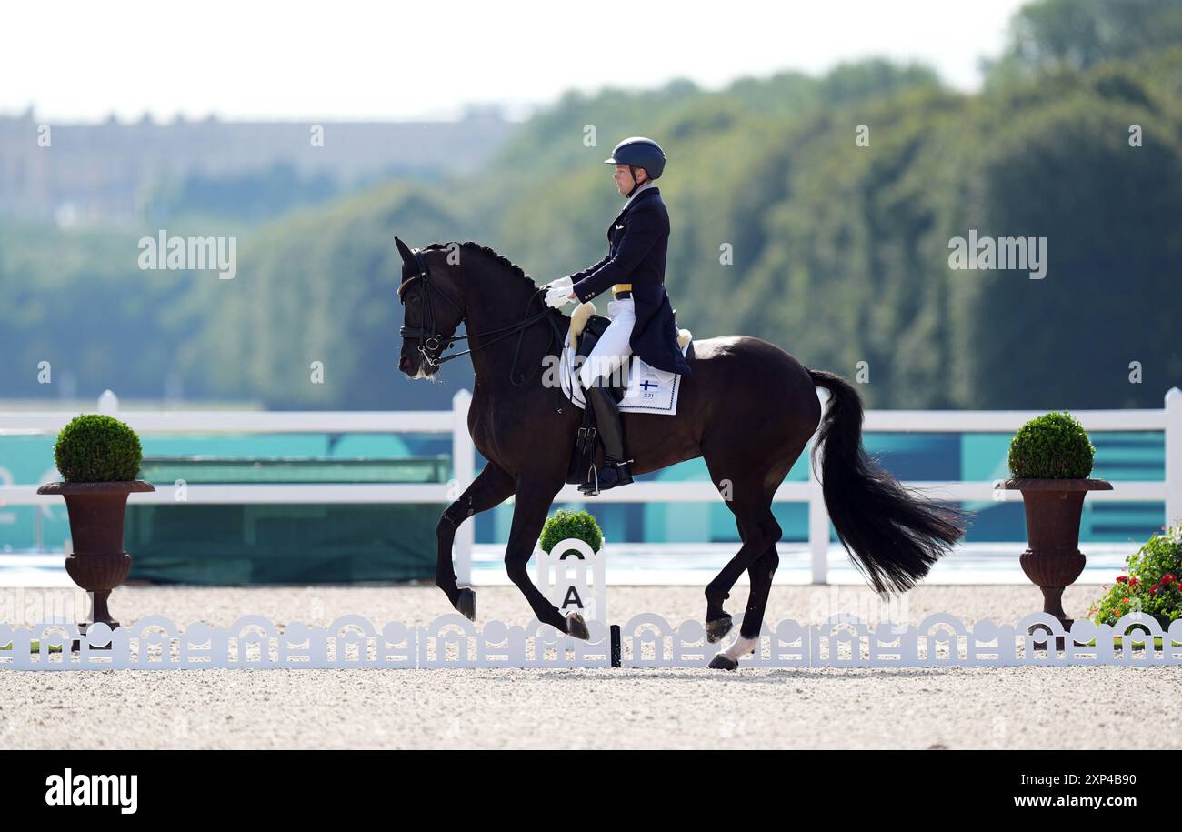Finland's Henri Ruoste aboard Tiffanys Diamond during the Dressage Team ...