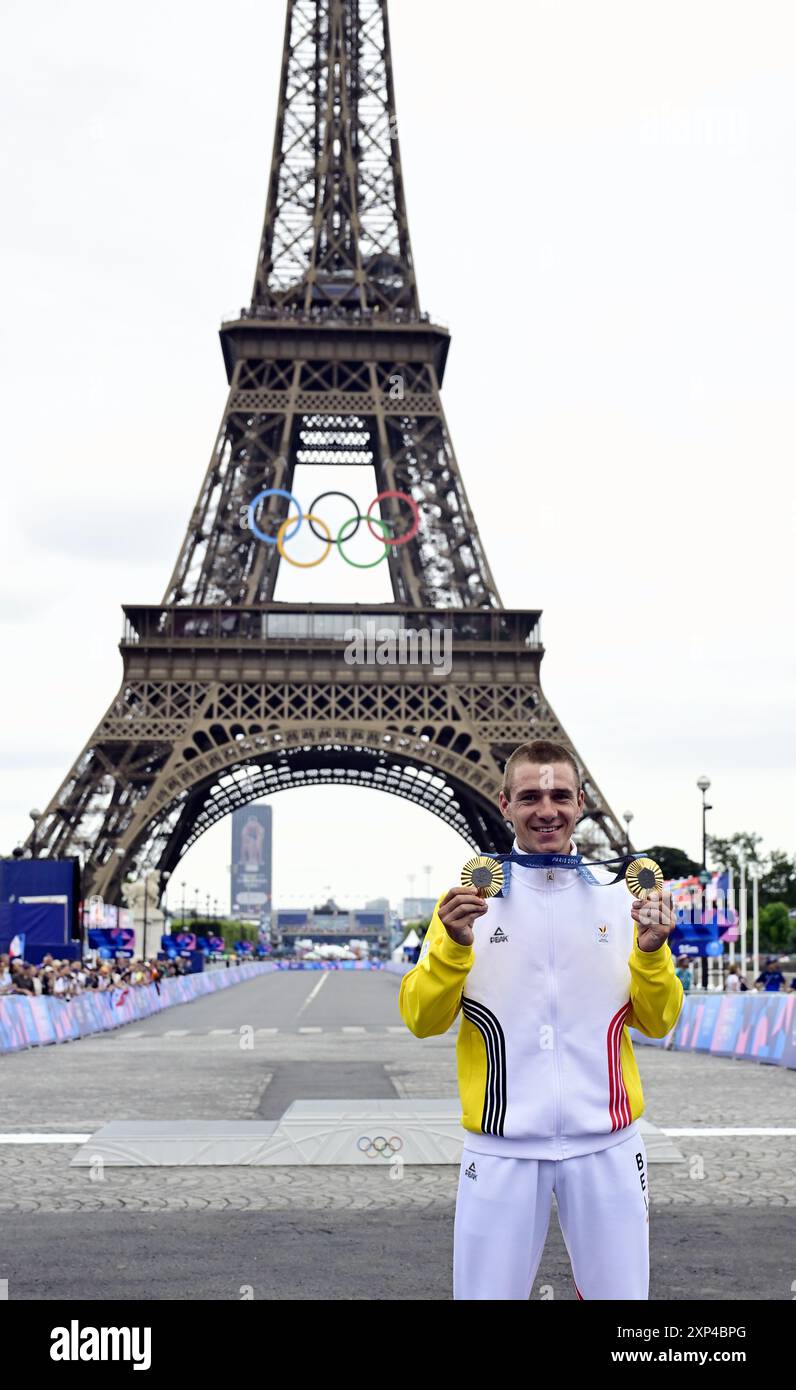 Paris, France. 03rd Aug, 2024. Two-time gold medal winner Belgian Remco ...