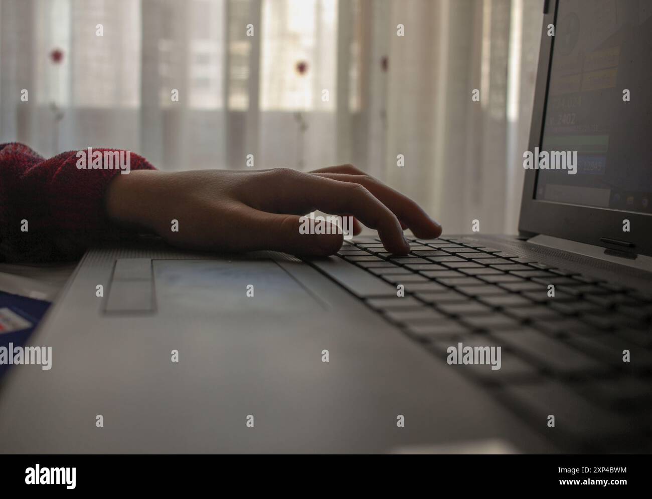 Child hand computer hi-res stock photography and images - Alamy