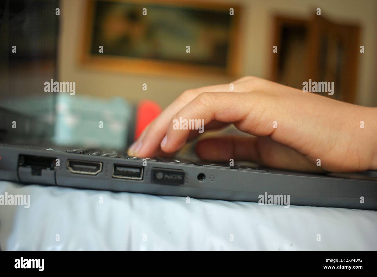 Child playing with computer table hi-res stock photography and images ...