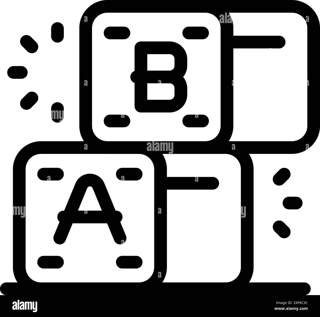Simple icon of children's alphabet blocks stacked on top of each other ...