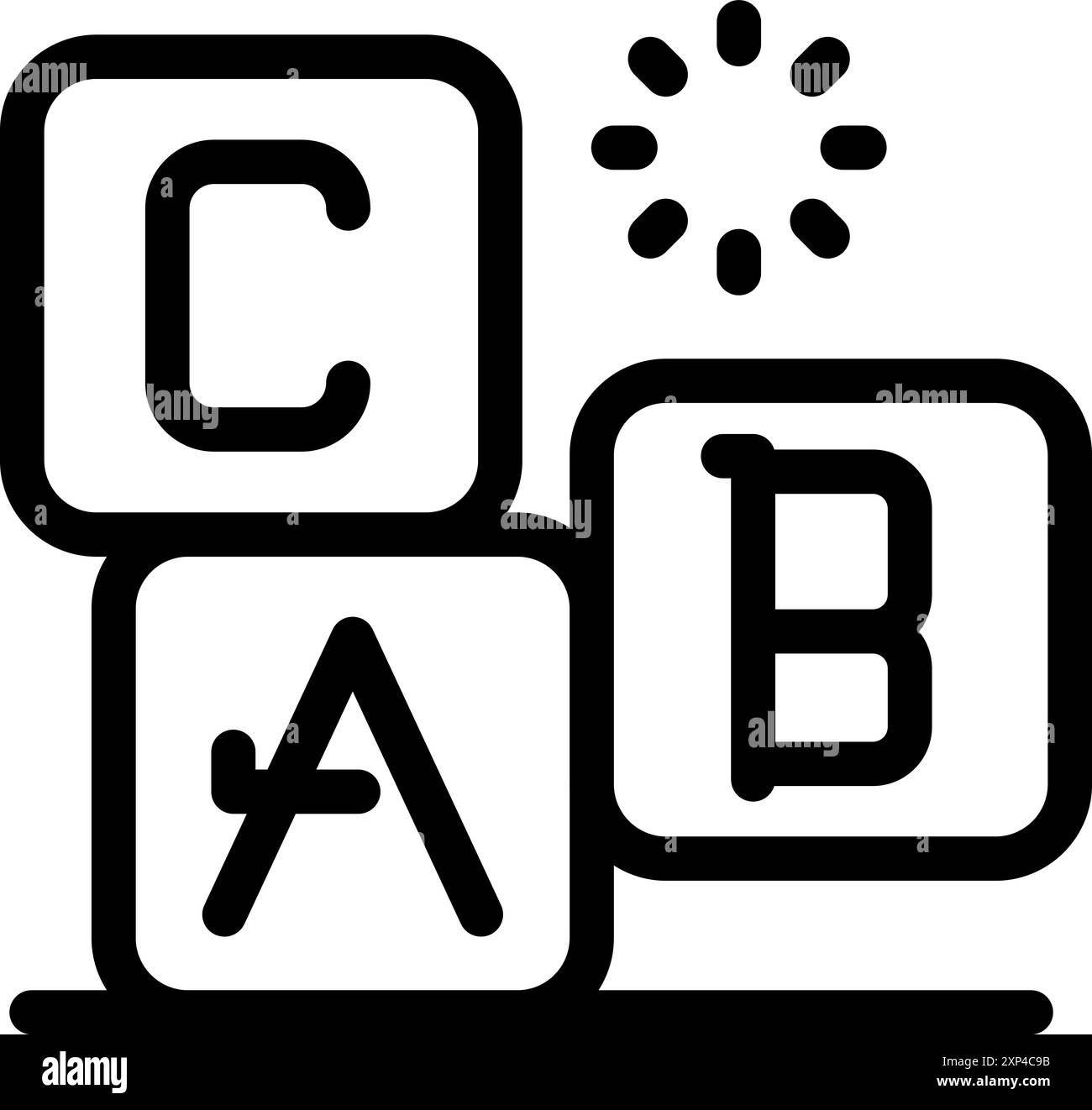 Word learning stacked alphabet Black and White Stock Photos & Images ...