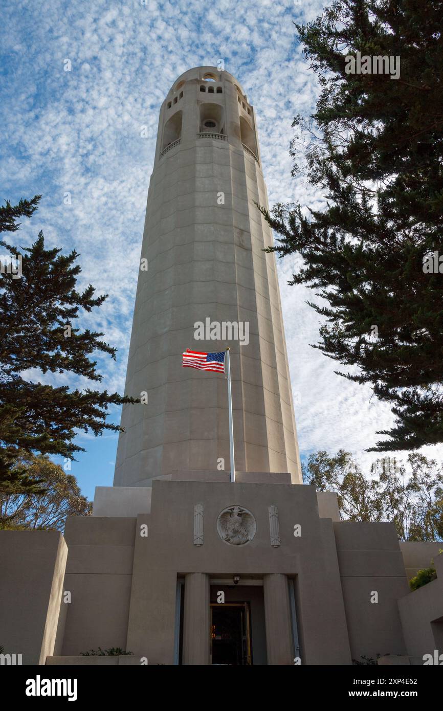 iconic Coit Tower on Telegraph Hill in San Francisco, California Stock ...