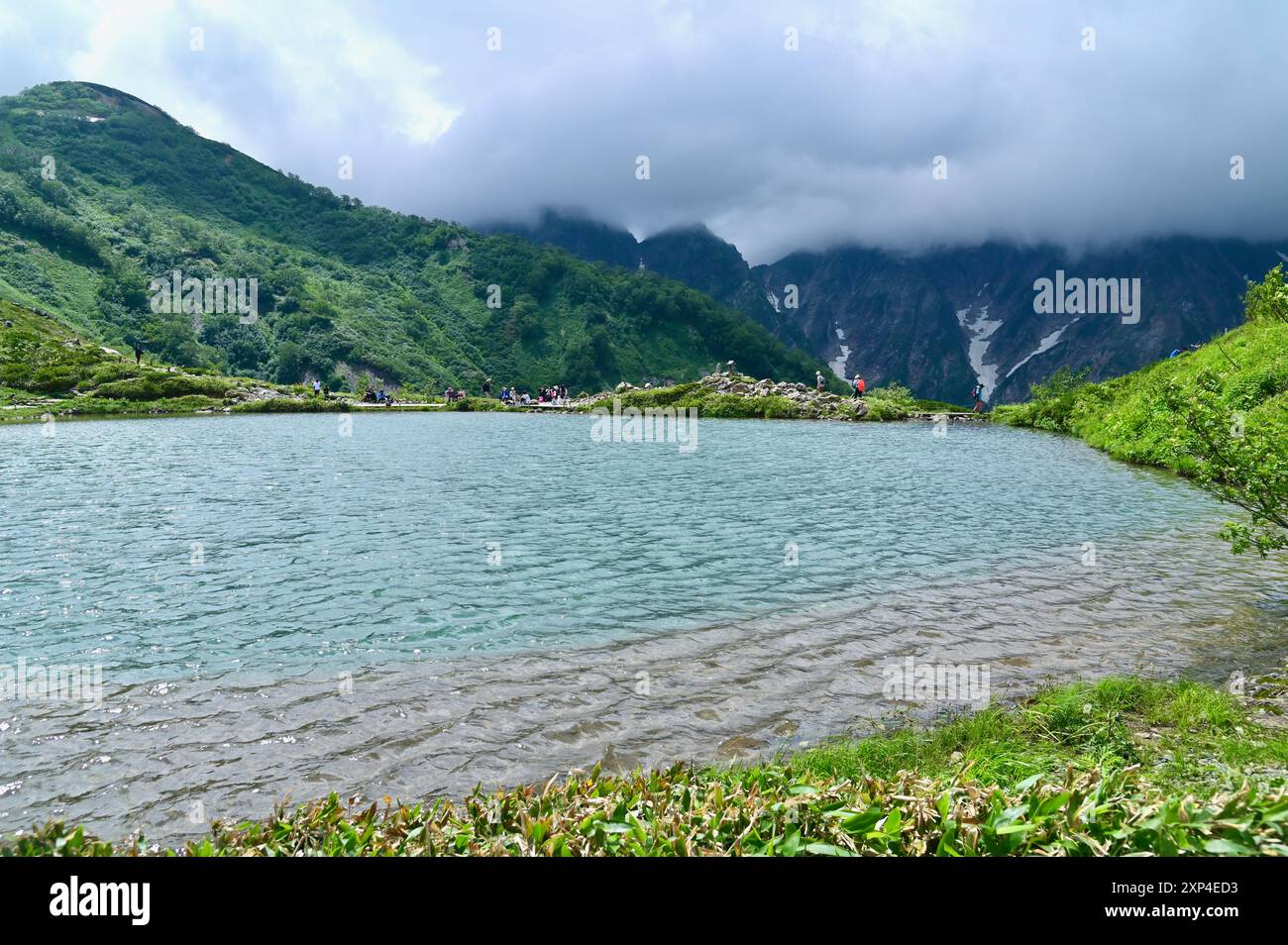 View of Happo Pond in the Northern Alps Japan on Hakuba Happo One Stock ...