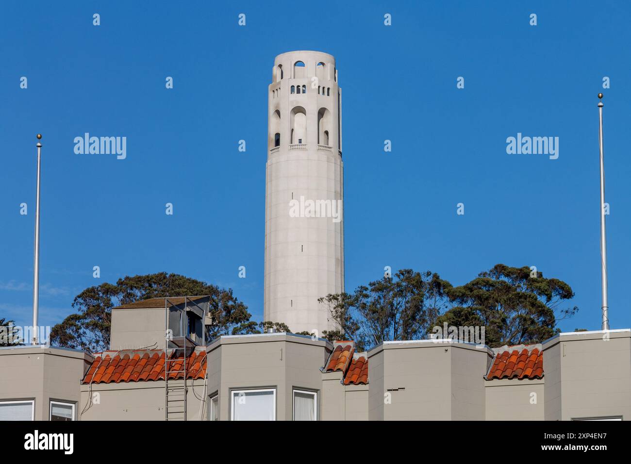 iconic Coit Tower on Telegraph Hill in San Francisco, California Stock ...