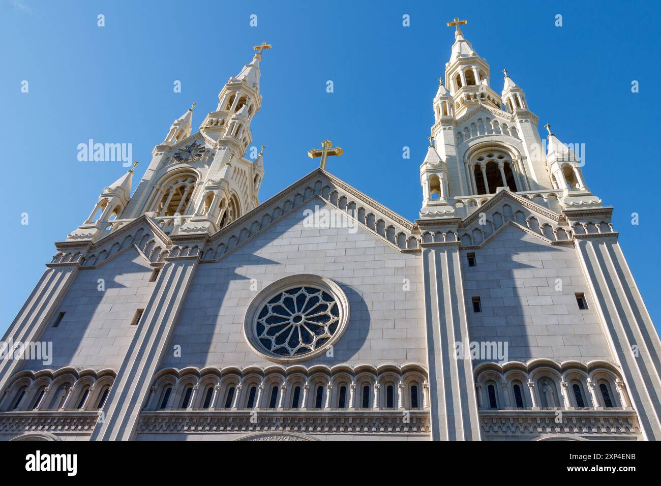 The facade of Sant Peters and Paul Church in San Francisco, California ...