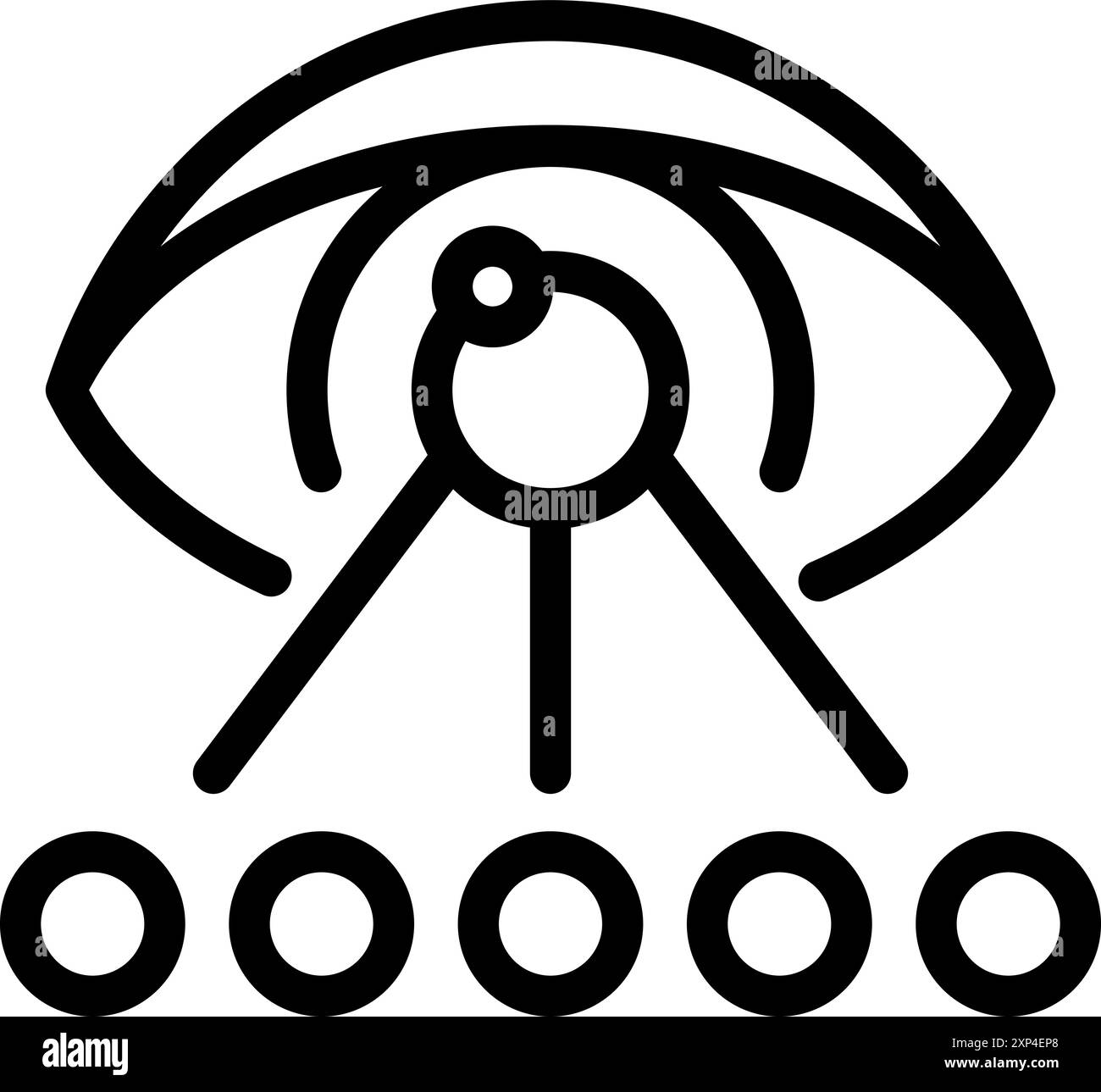 Simple icon of an eye watching multiple objects representing the ...