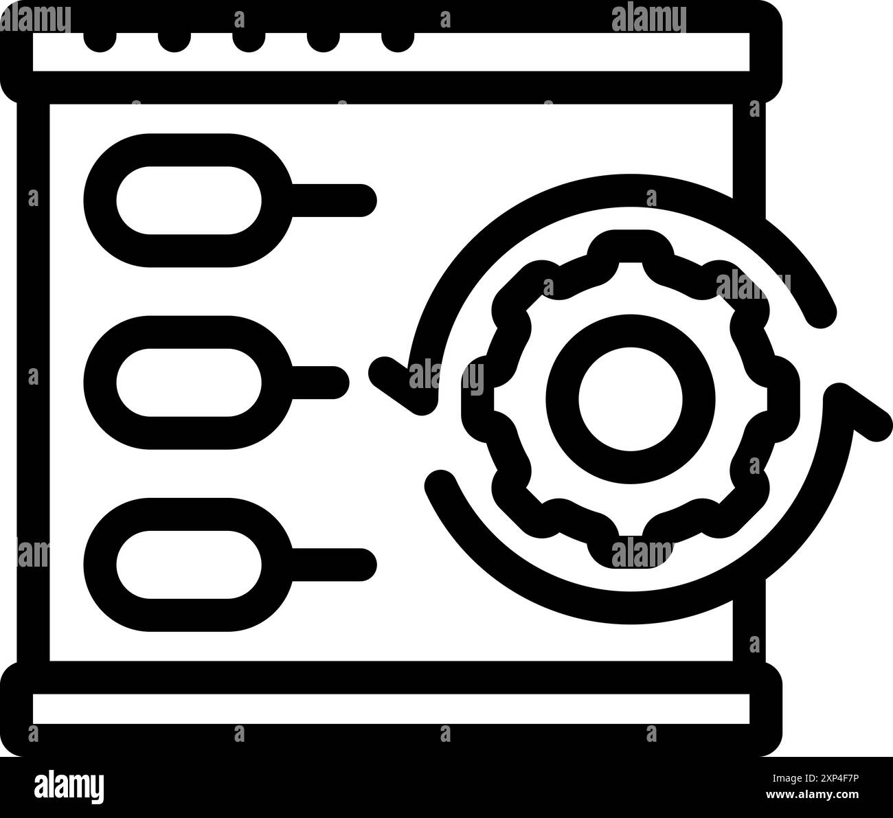 Website development process is being optimized with a gear and arrows ...