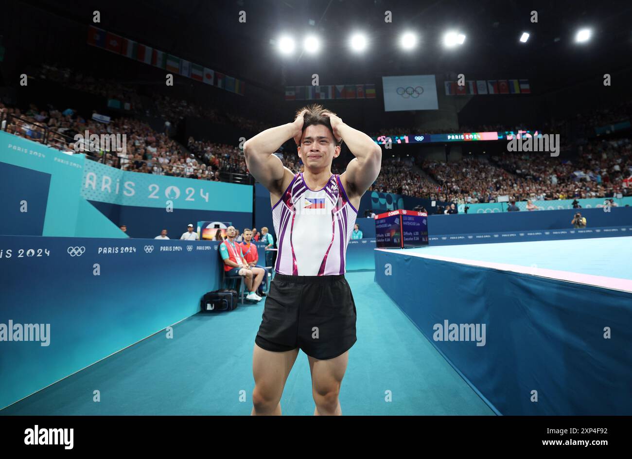 Paris, France. 3rd Aug, 2024. Carlos Edriel Yulo of the Philippines ...