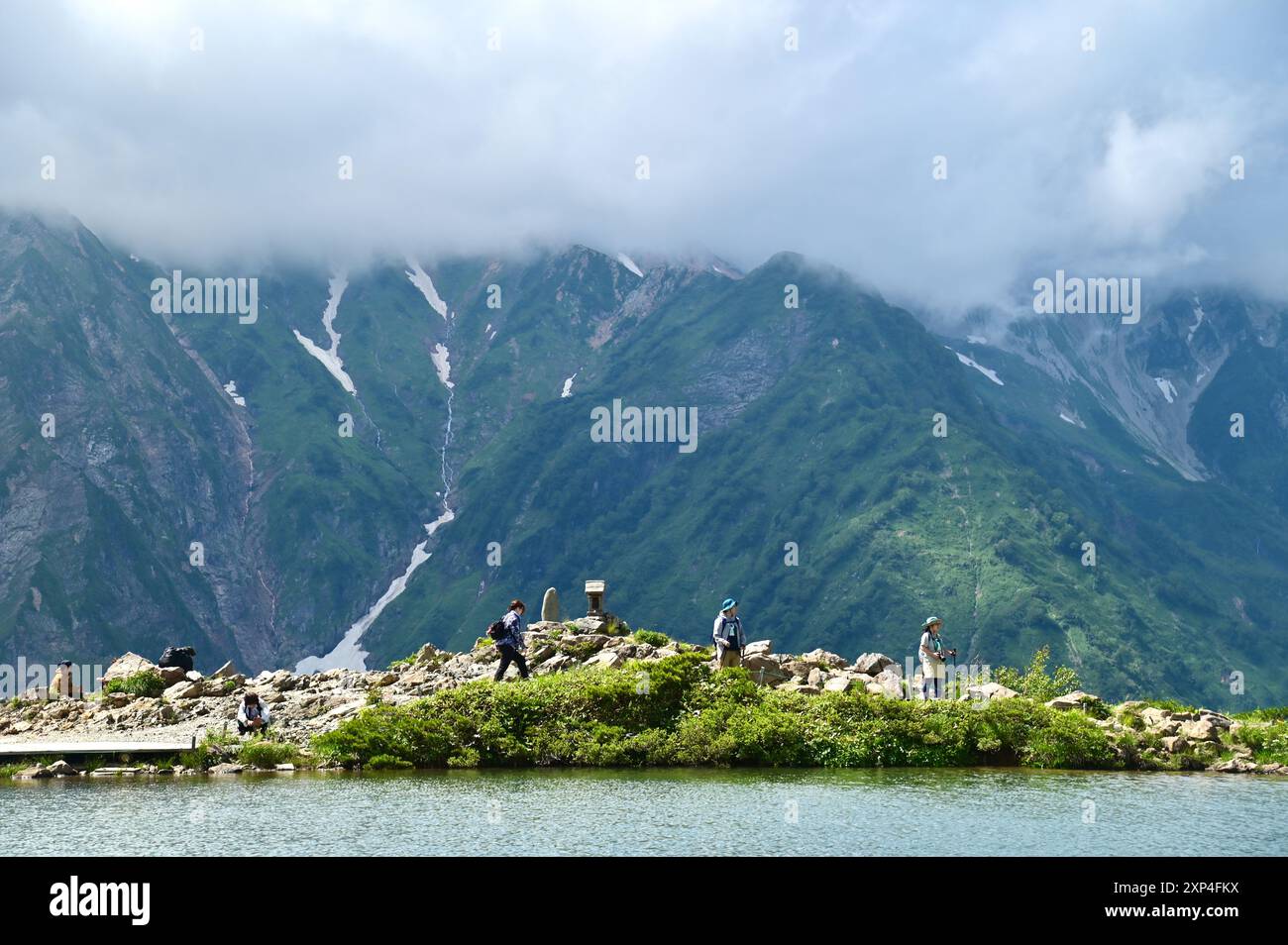 Happo-ike Pond and Hakuba Sanzan in Nagano Prefecture, Japan Stock ...
