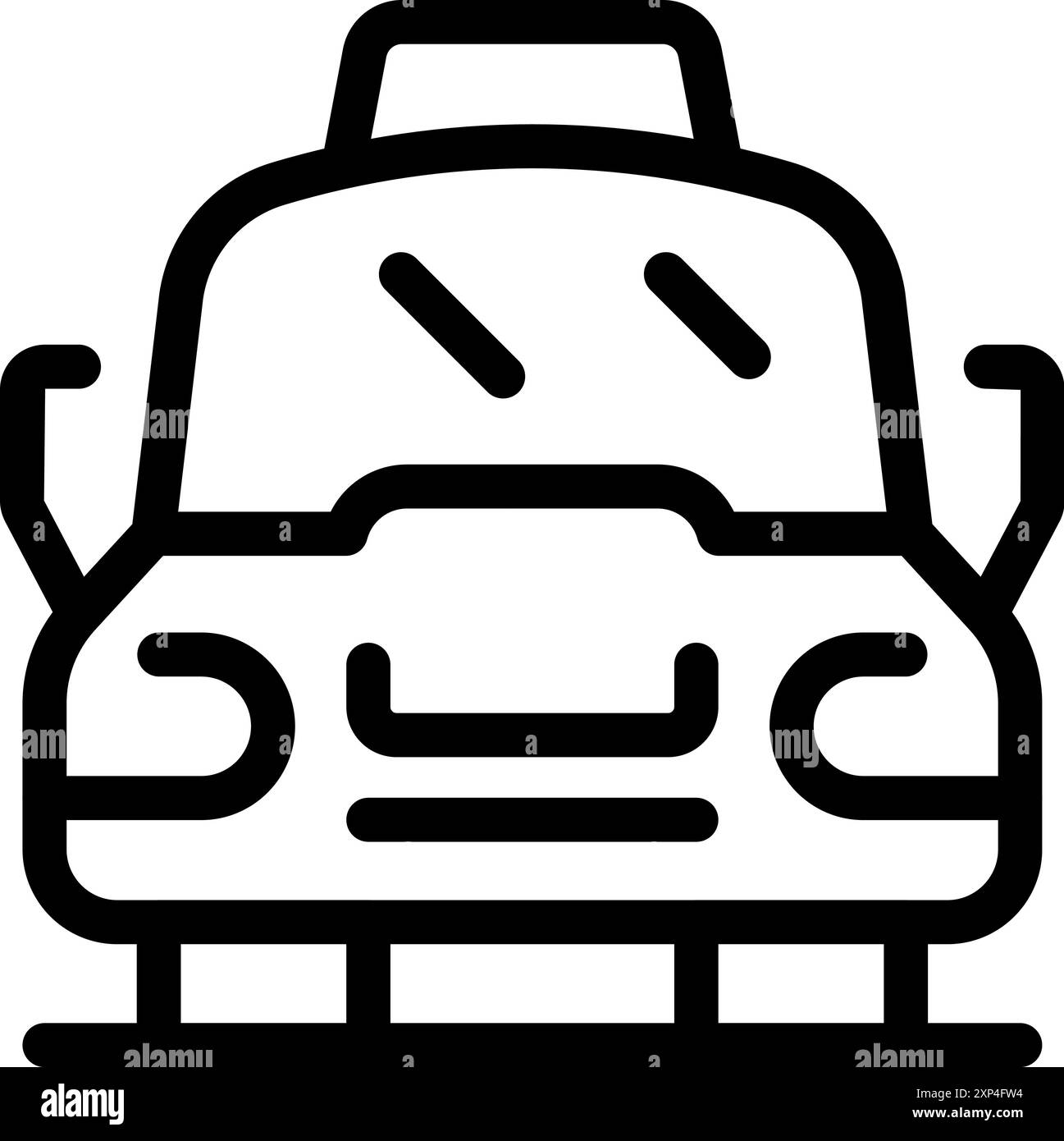 Simple line art icon of a taxi cab waiting to pick up passengers Stock ...