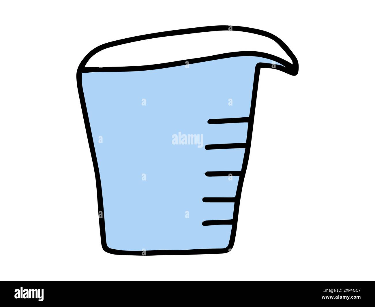 Blue measuring cup illustration isolated on a white background. Concept ...