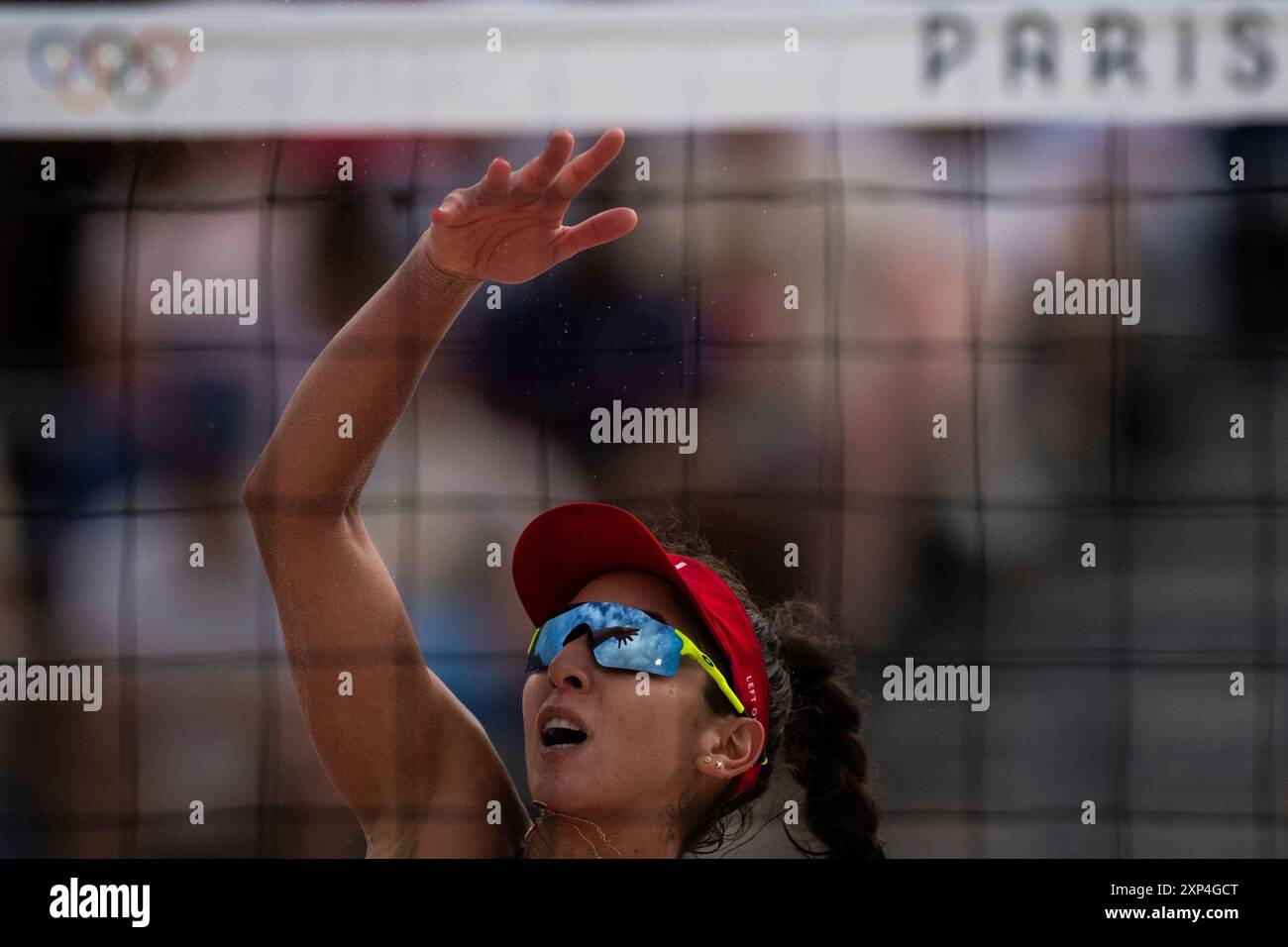 Canada's Melissa Humana-Paredes hits the ball react during the women's ...