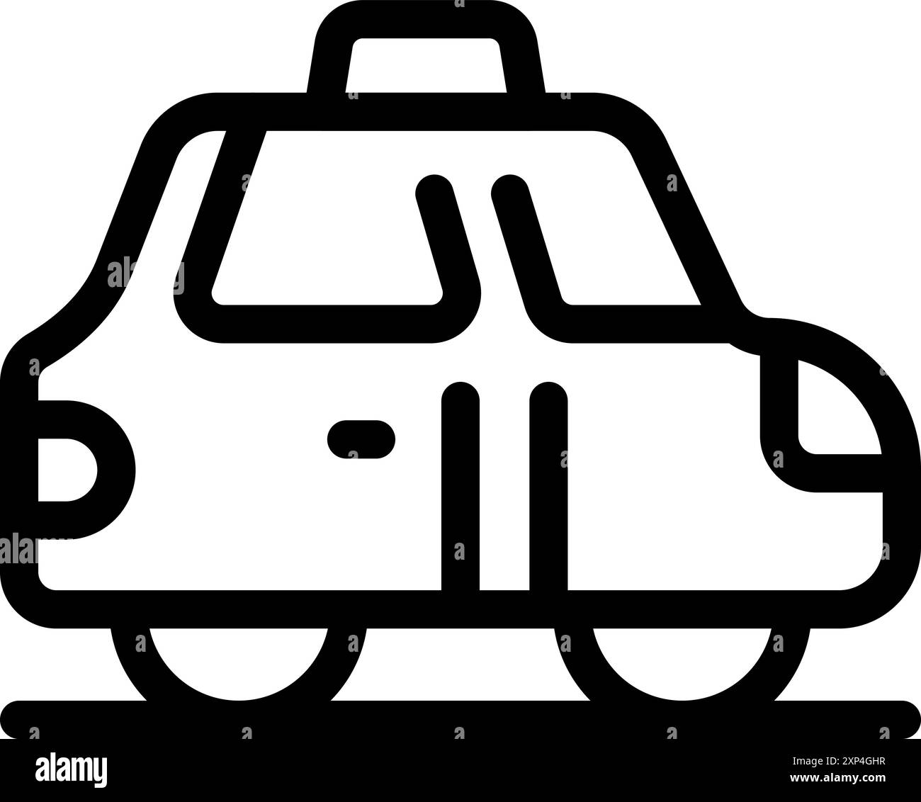 Simple line art icon of a taxi cab waiting to pick up passengers Stock ...
