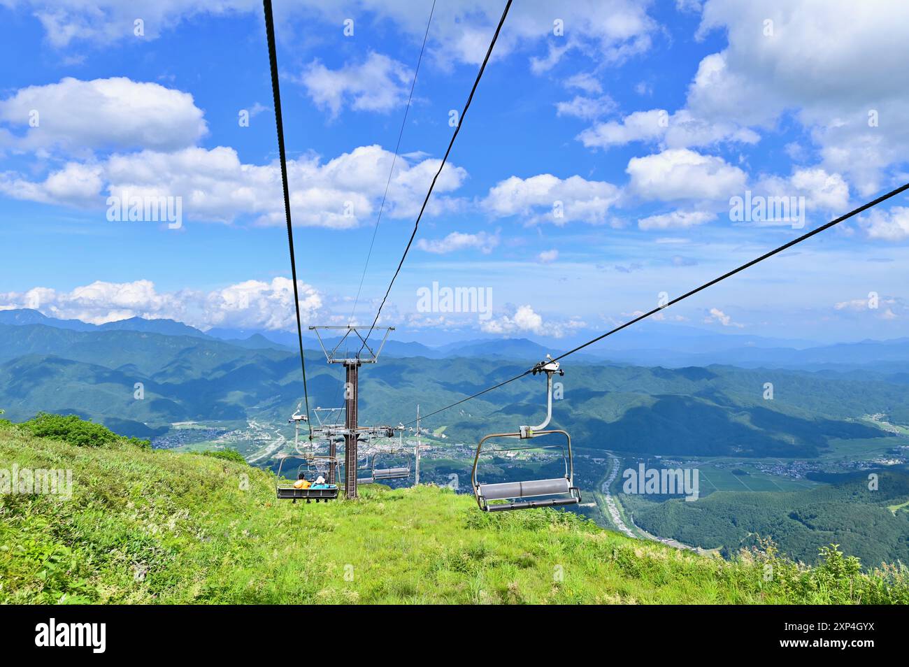 View of Chairlifts on Happo One and Hakuba Valley During Summer in ...