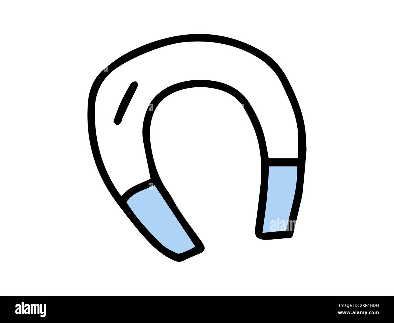 Simple illustration of horseshoe magnet with blue ends, designed in ...