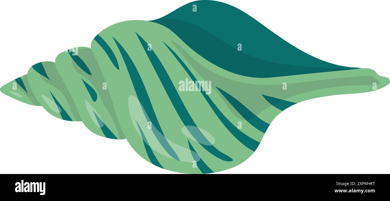 Green seashell. Cartoon conch icon. Marine symbol Stock Vector Image ...