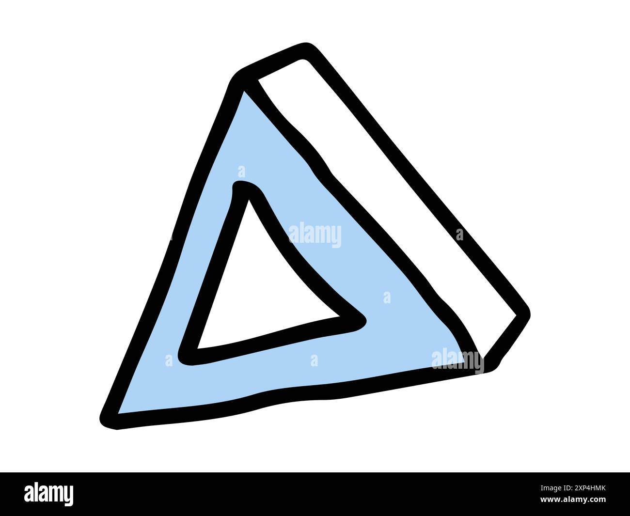 Simple illustration of a triangular geometric figure in blue and white ...