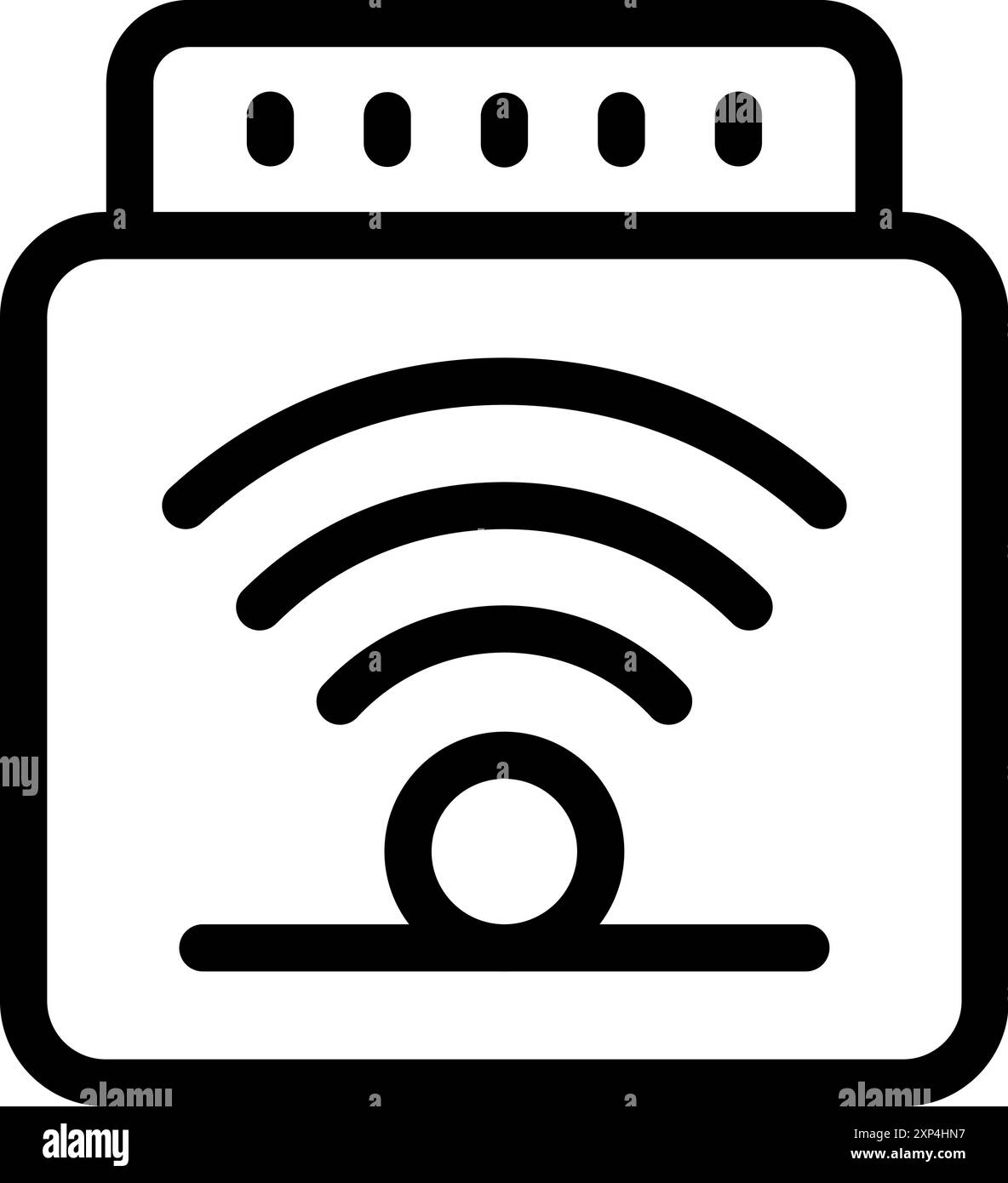 Simple black and white icon of a router providing a wireless internet ... Simple black and white icon of a router providing a wireless internet ...