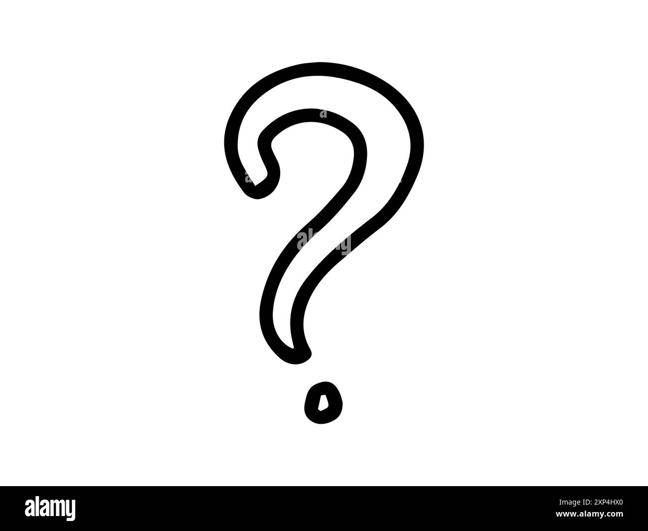 Black outline of a question mark isolated on a white background ...