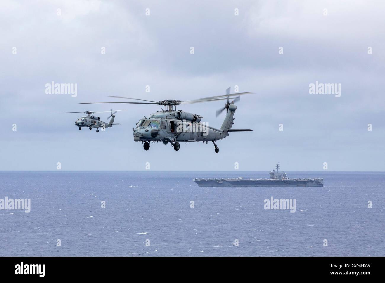 Pacific Ocean. 2nd Aug, 2024. An MH-60R Sea Hawk helicopter from ...