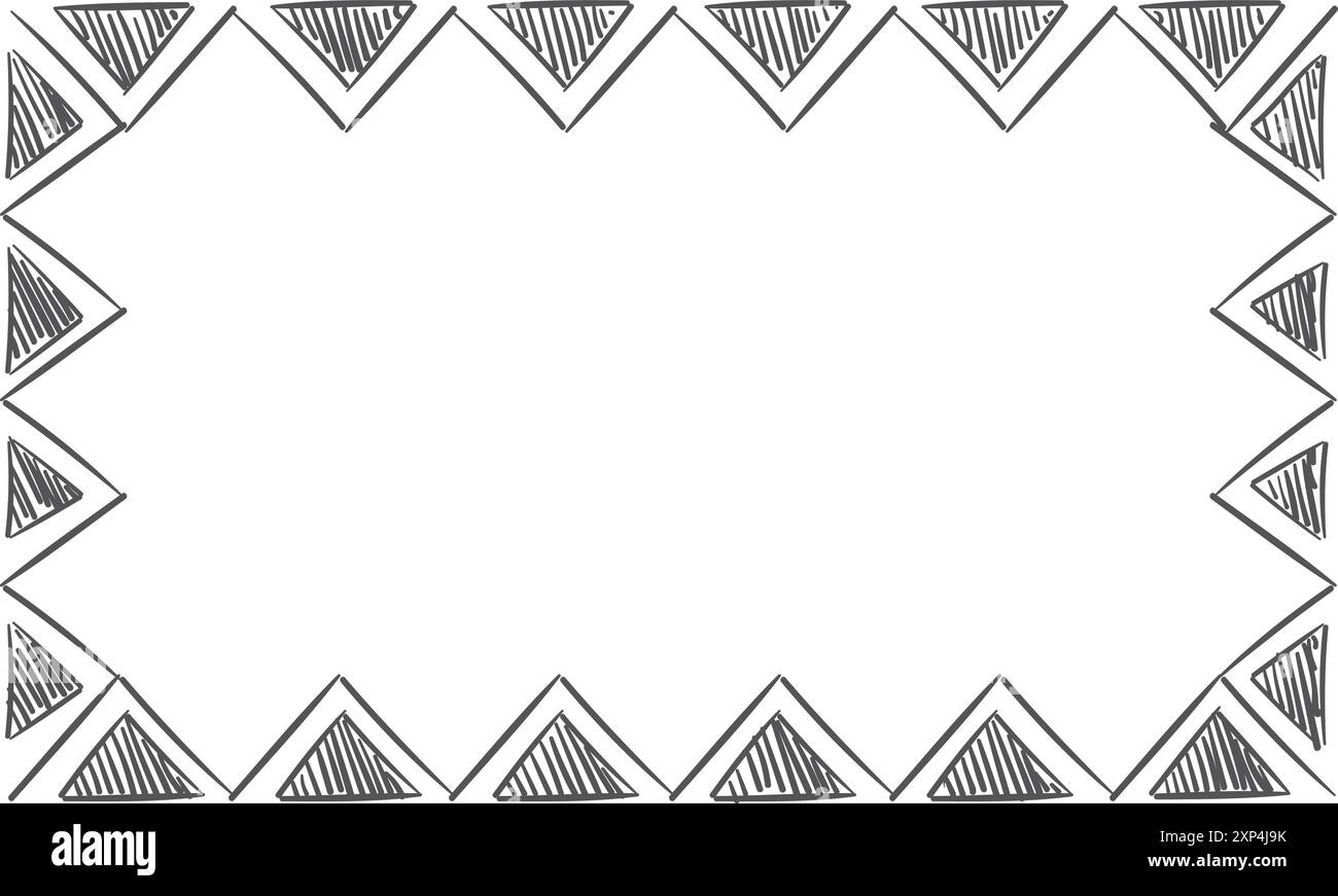 Hand drawn frame. Sketched border with geometrical shapes Stock Vector ...