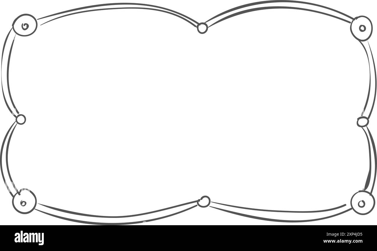 Decorative round shape frame. Doodle line border Stock Vector Image ...