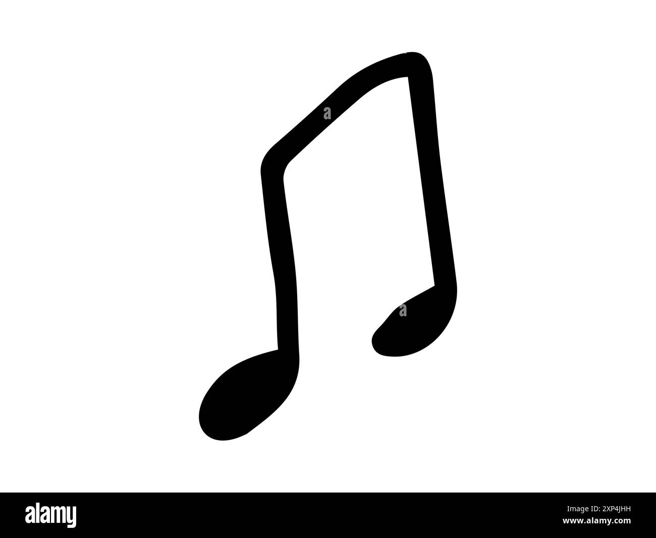 Black hand drawn musical note silhouette isolated on a white background ...