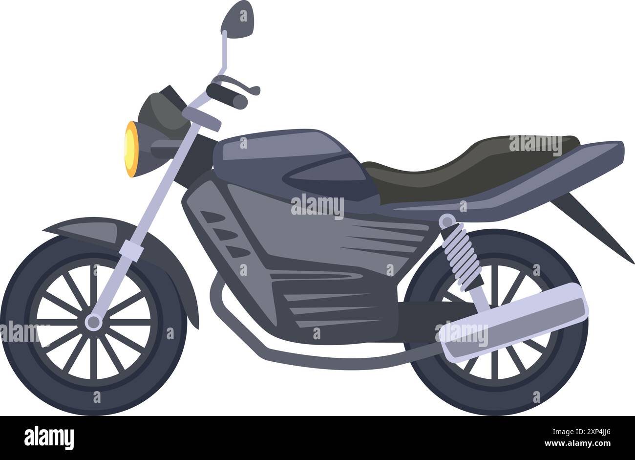 Motorbike color icon. Black motorcycle side view Stock Vector Image ...