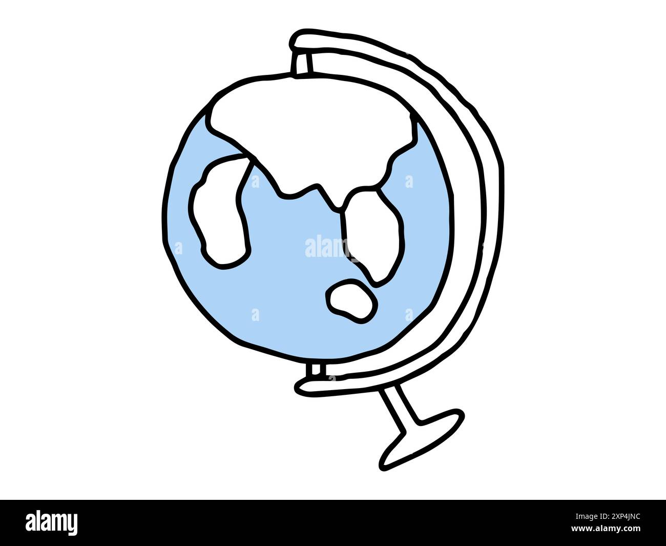 Hand-drawn globe illustration isolated on a white background. Concept ...