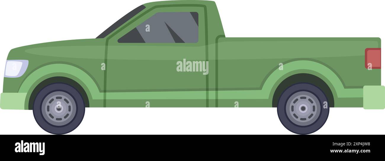 Green pickup truck side view color icon Stock Vector Image & Art - Alamy