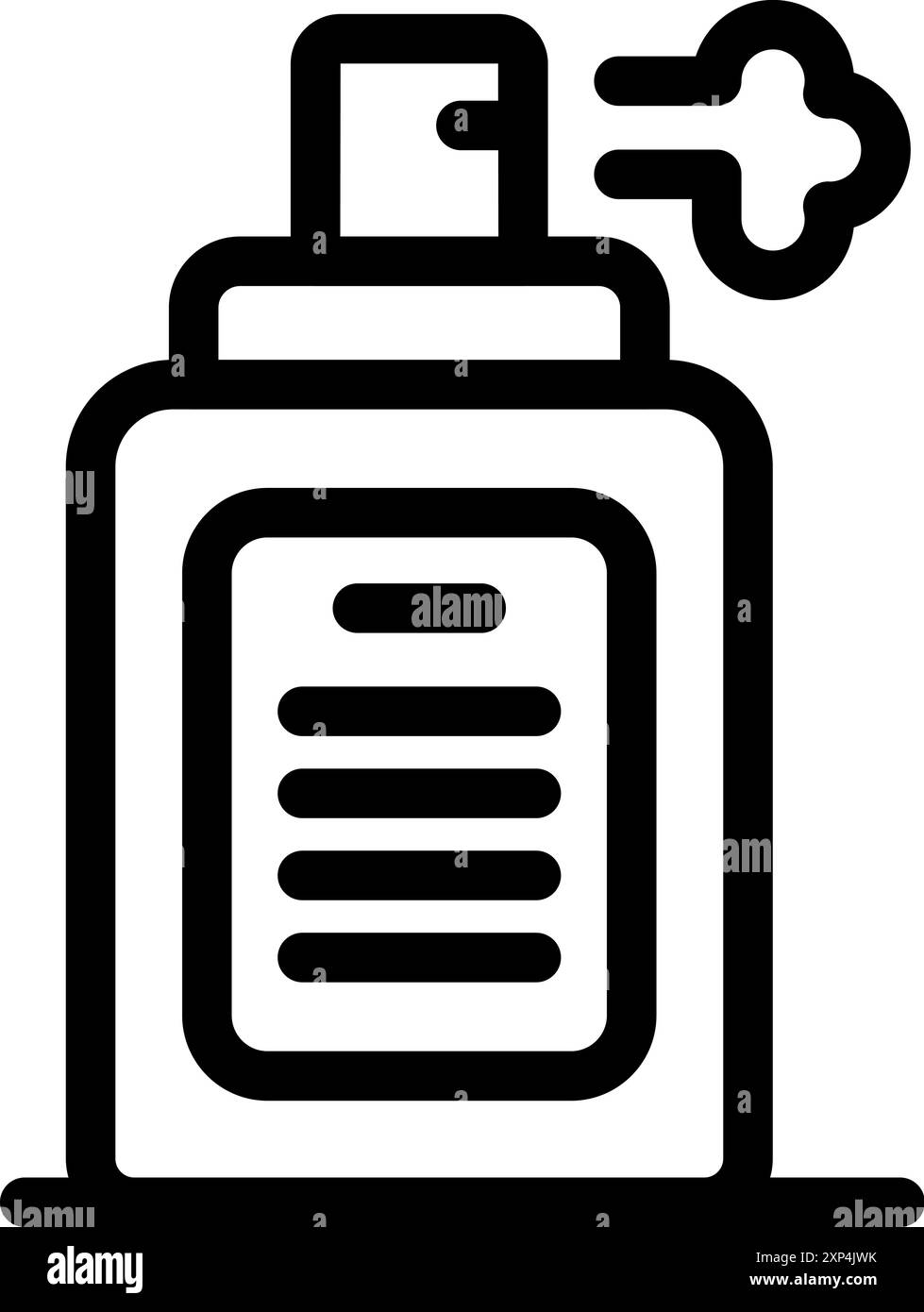 Simple line icon of a spray bottle dispensing its contents Stock Vector ...
