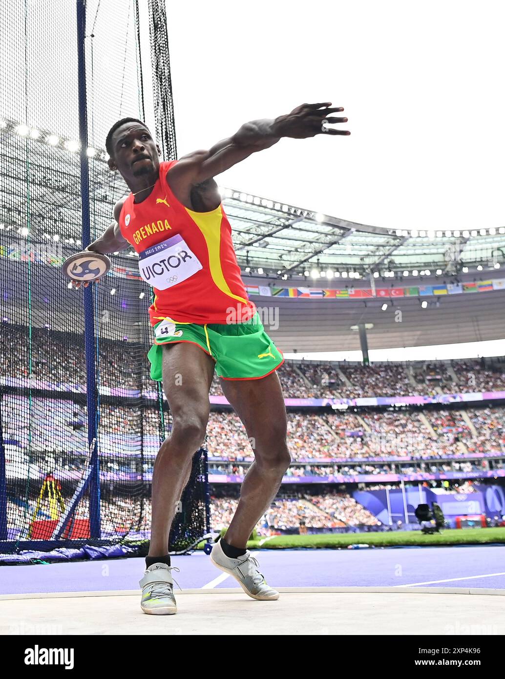 Paris, France. 3rd Aug, 2024. Lindon Victor of Grenada competes during ...