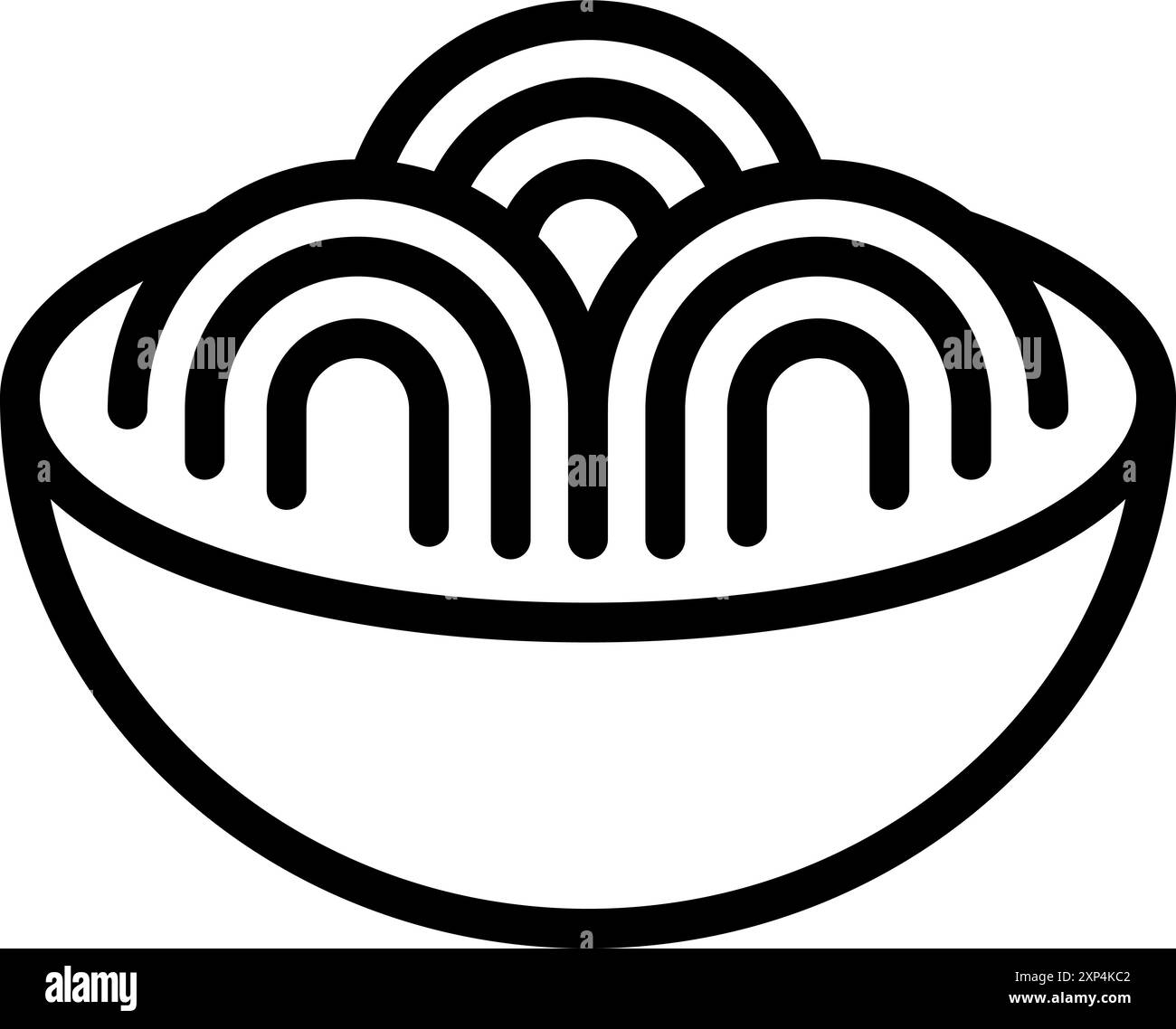 Simple, bold line art illustration of a bowl of noodles, perfect for ...