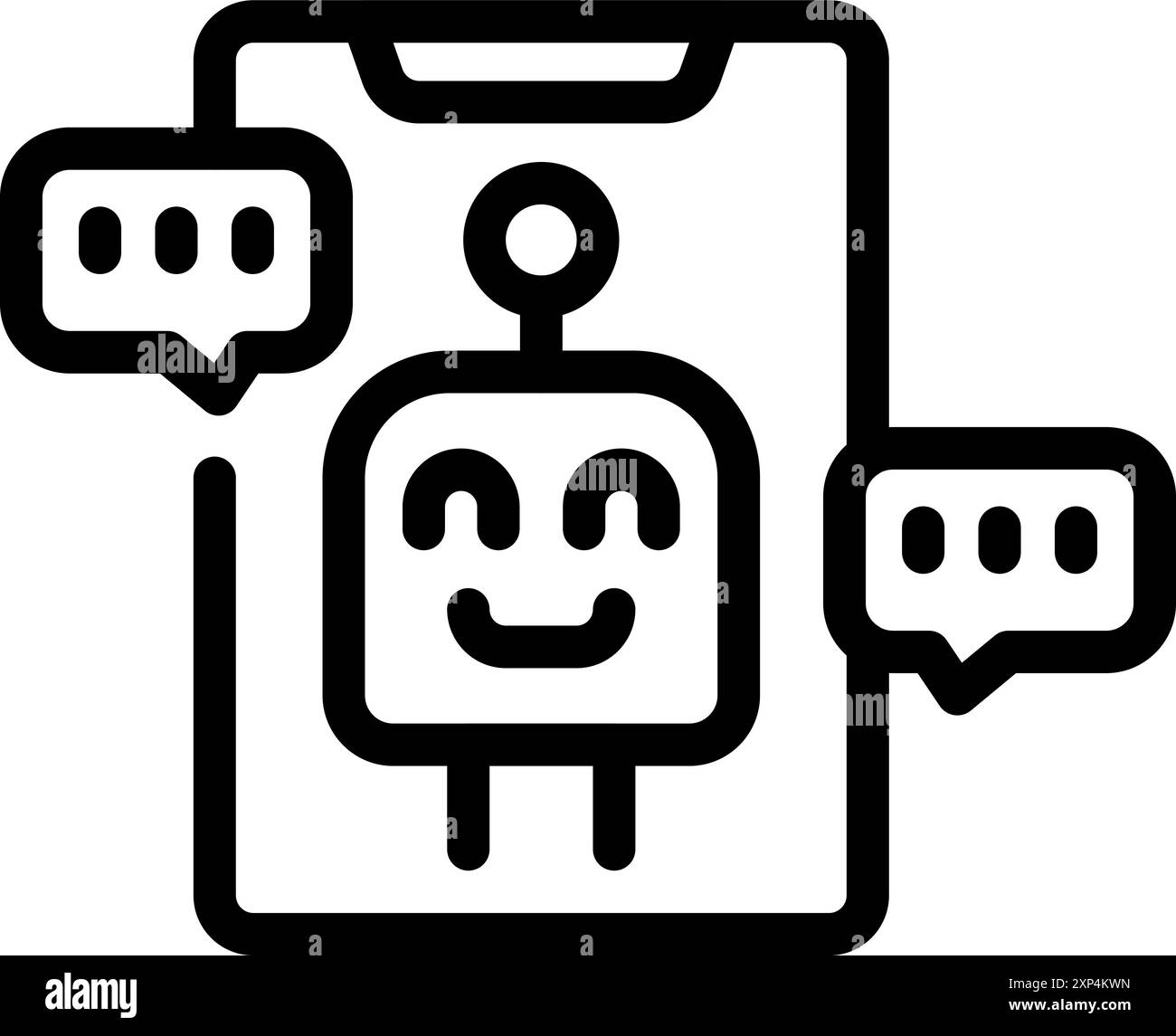 Ai chat virtual smartphone Black and White Stock Photos & Images - Alamy