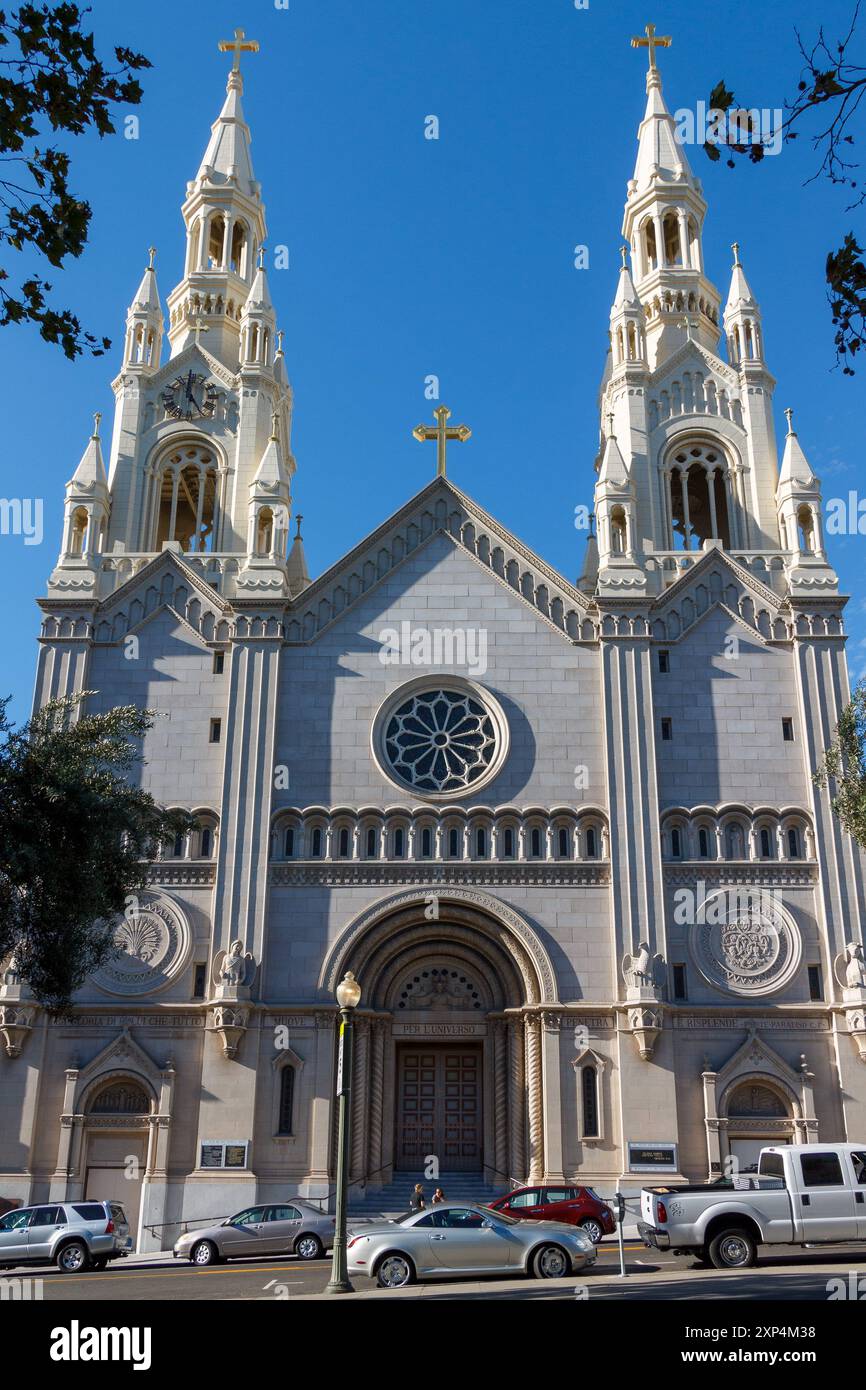 The facade of Sant Peters and Paul Church in San Francisco, California ...