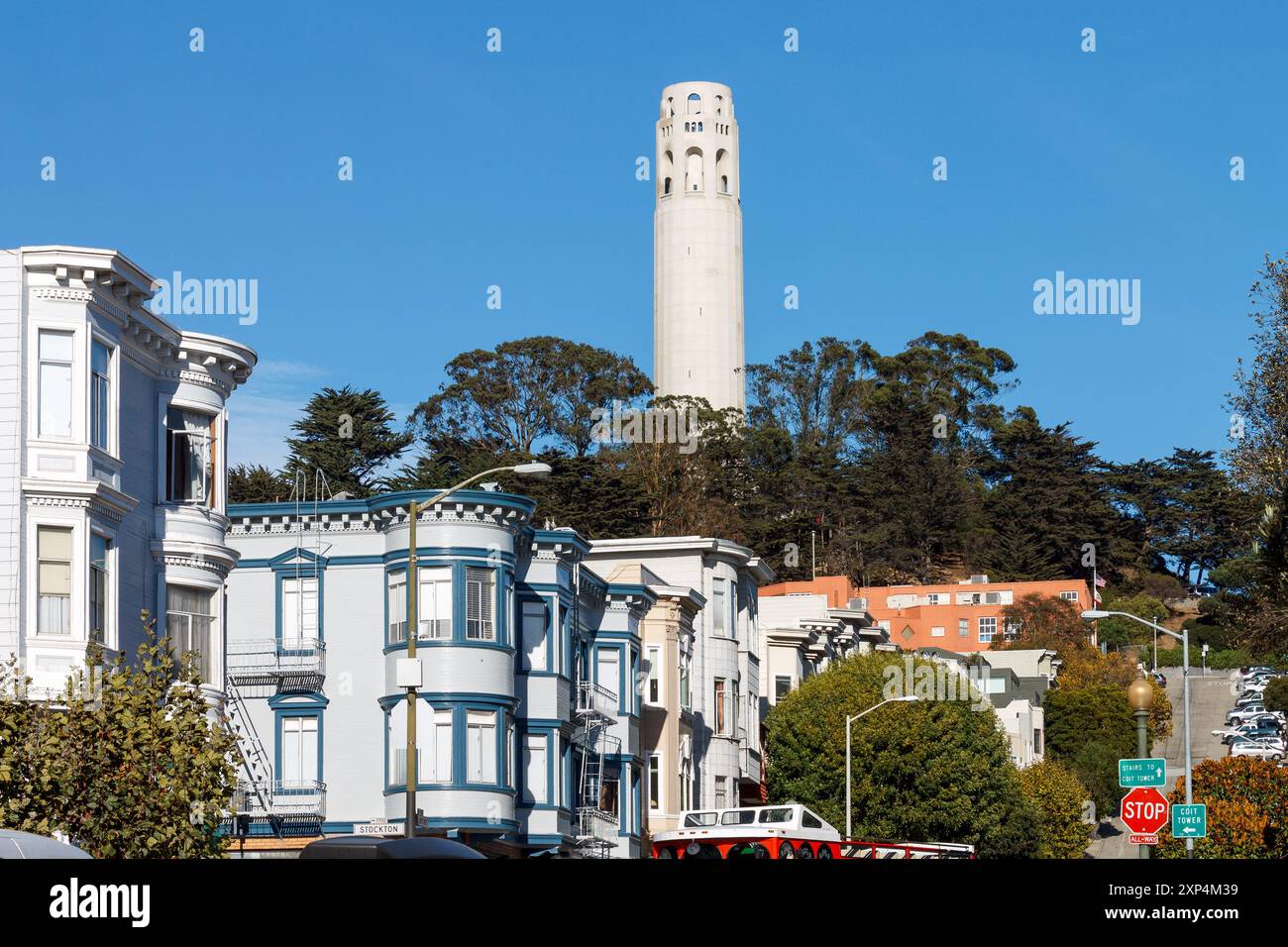iconic Coit Tower on Telegraph Hill in San Francisco, California Stock ...