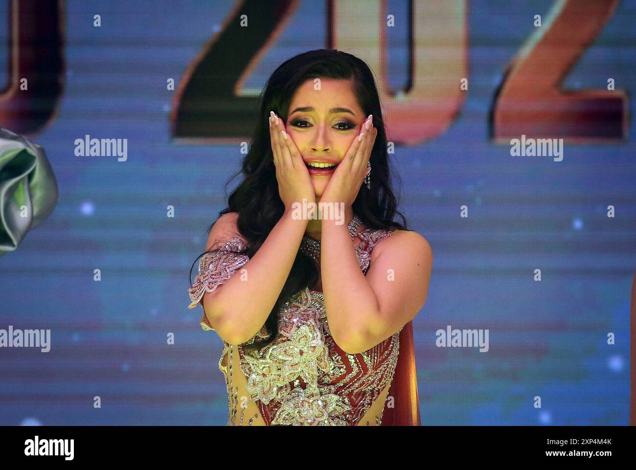 August 3, 2024: Miss Nepal 2024 Ashma Kumari KC reacts after winning ...