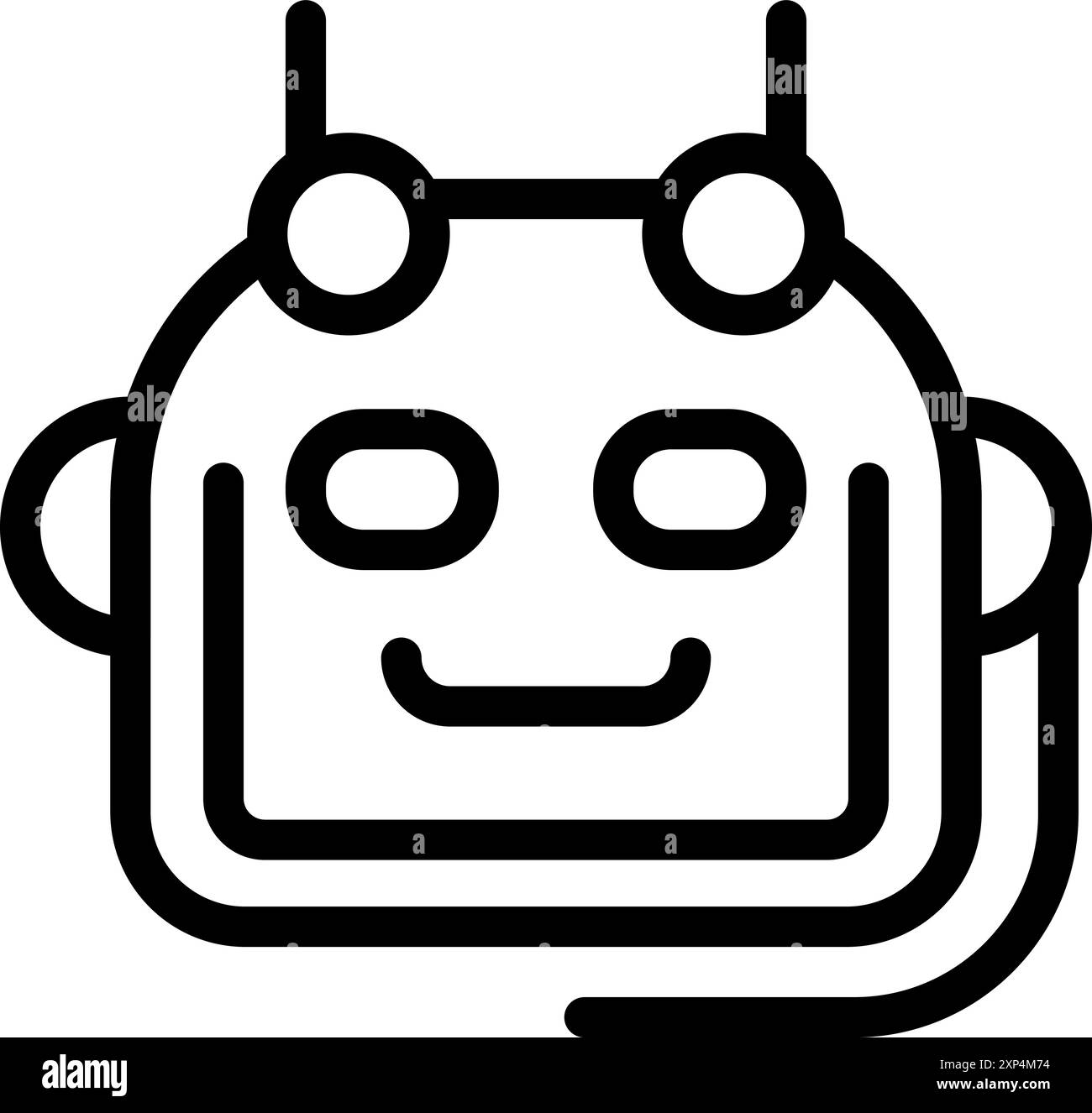Cartoon robot smiling and showing the concept of artificial ...