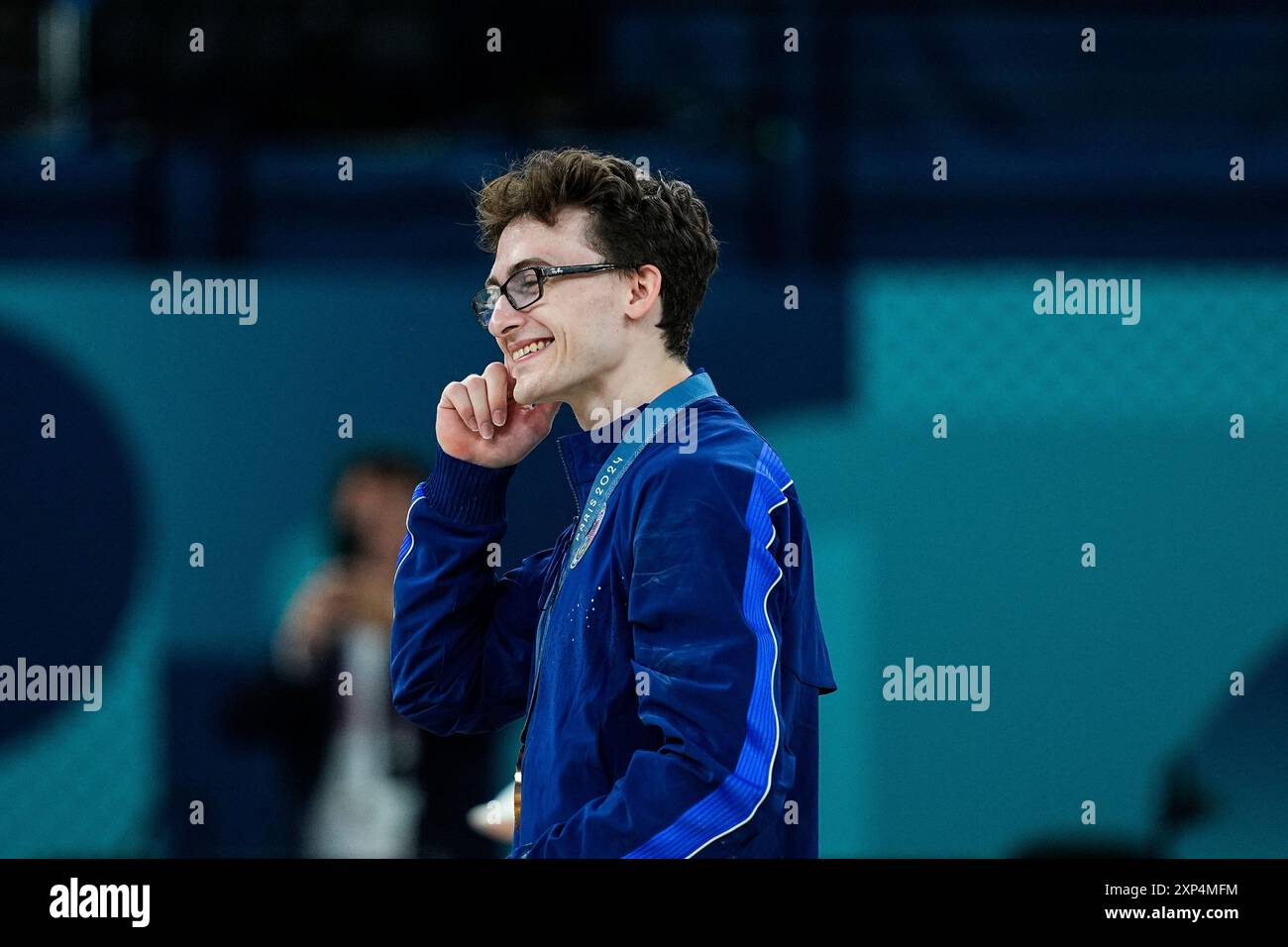 Bronze medalist Stephen Nedoroscik of United States smiles on the ...