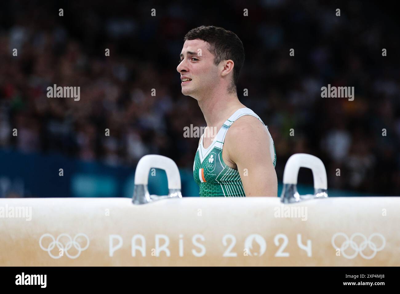 PARIS, FRANCE. 3rd Aug, 2024. Rhys McClenaghan of Team Ireland reacts ...
