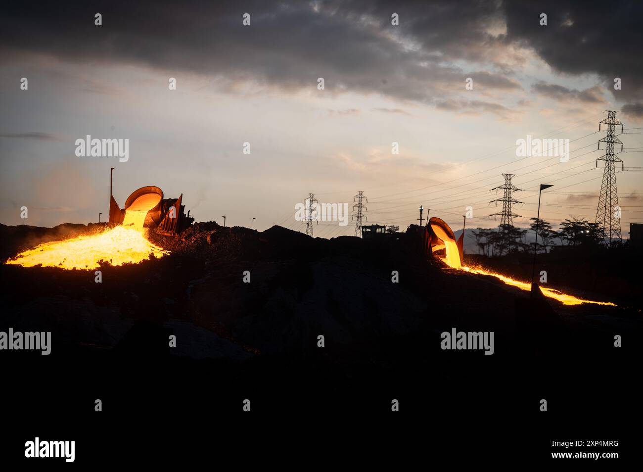 August 2, 2024, Sorowako, South Sulawesi, Indonesia: Disposing of slag ...